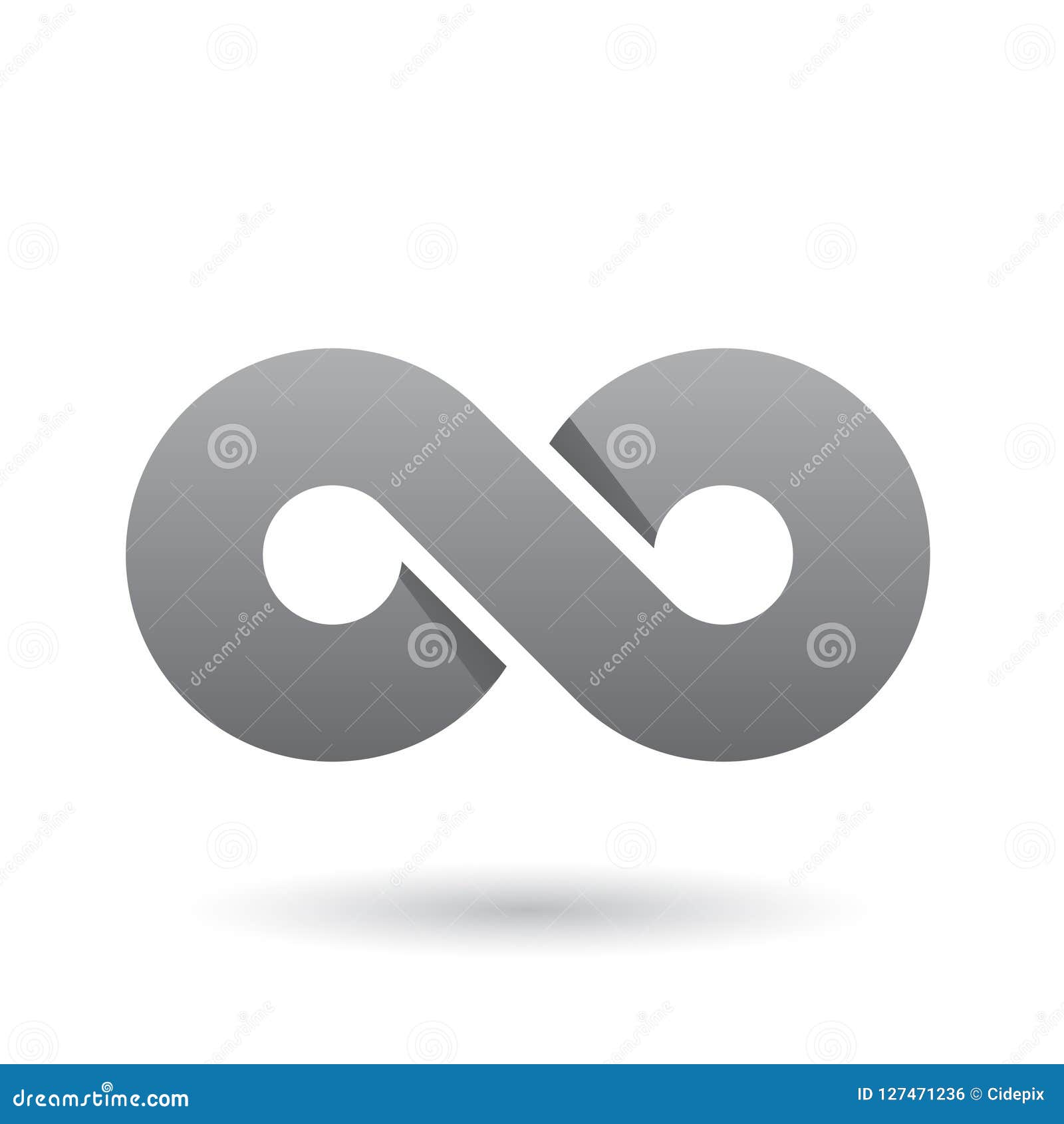 Grey Shaded and Thick Infinity Symbol Vector Illustration Stock Vector ...