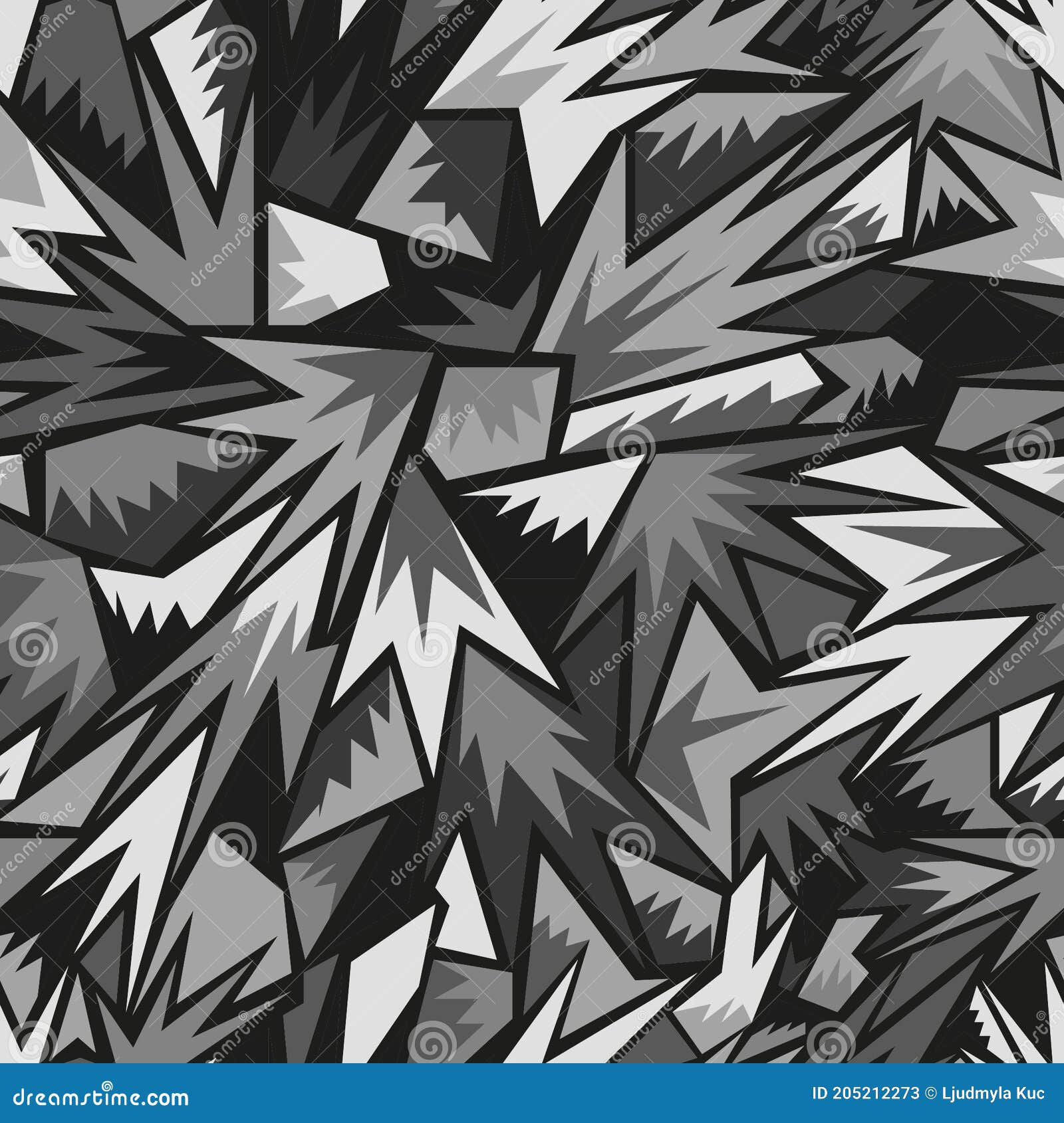 Grey Shards Seamless Pattern Stock Vector - Illustration of direction ...