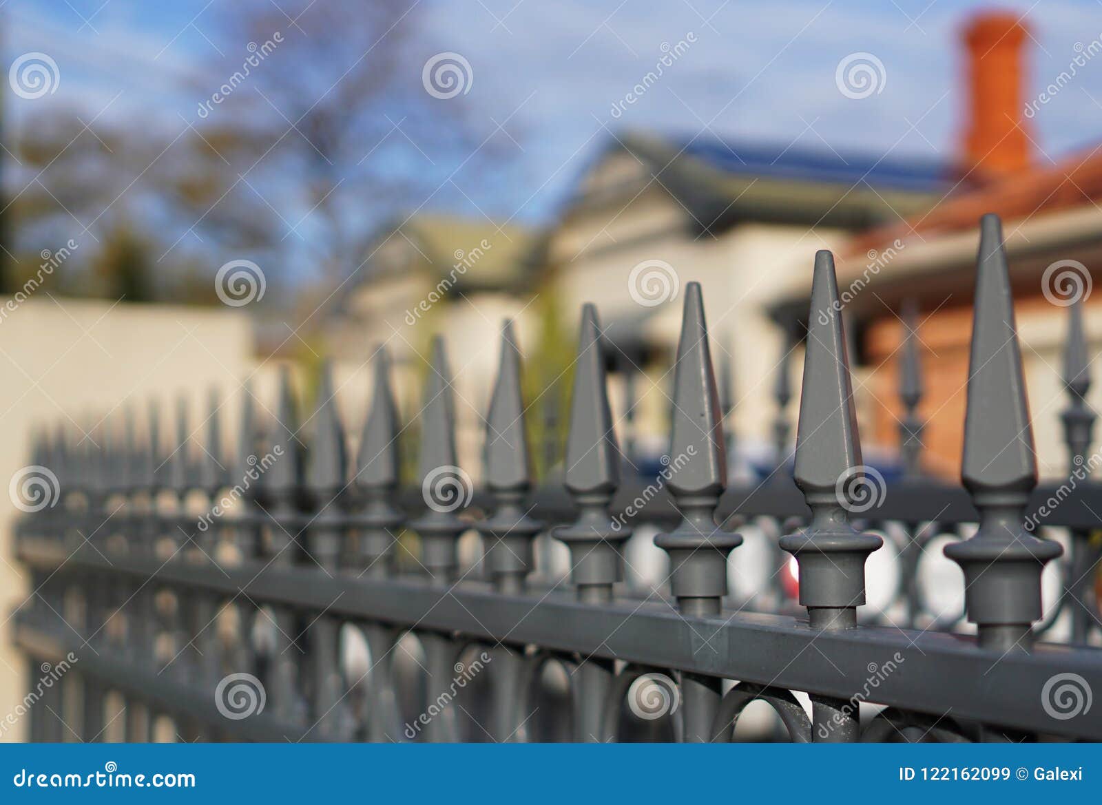 Grey Fence with Sharp Edges Stock Image - Image of edge, hostile: 122162099