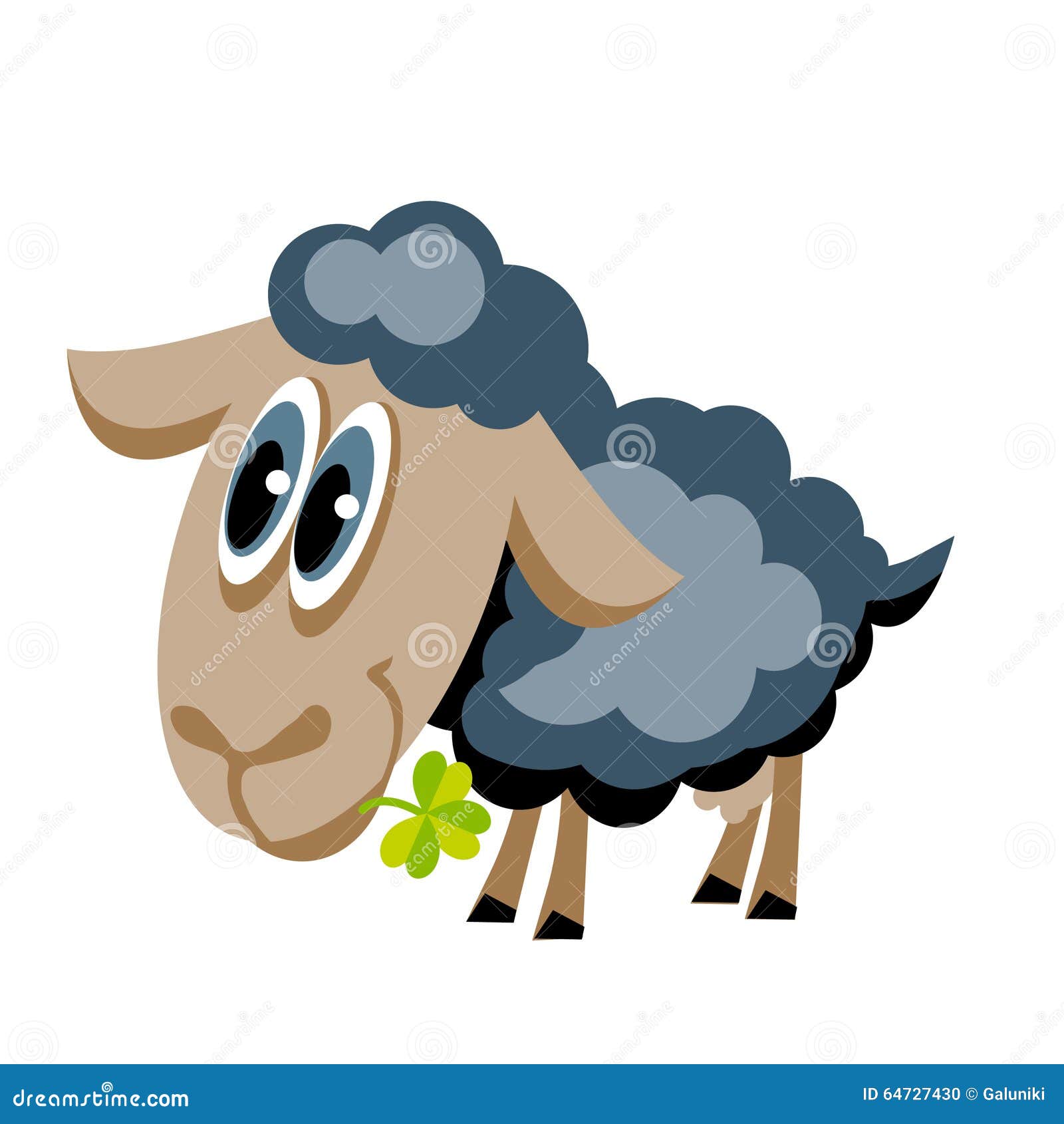 Grey sheep stock vector. Illustration of funny, background - 64727430