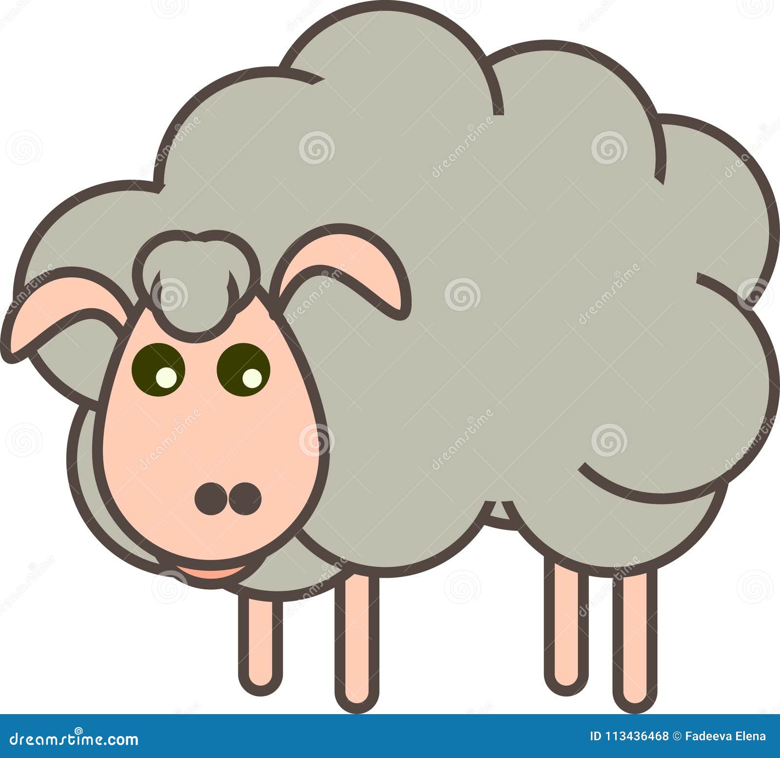 Sheep cute. Vector. stock vector. Illustration of furry - 113436468