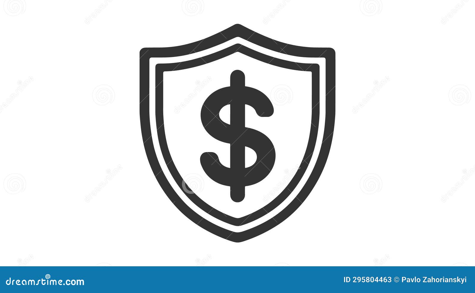 Grey Shield with Dollar Symbol Icon Isolated on White Background ...