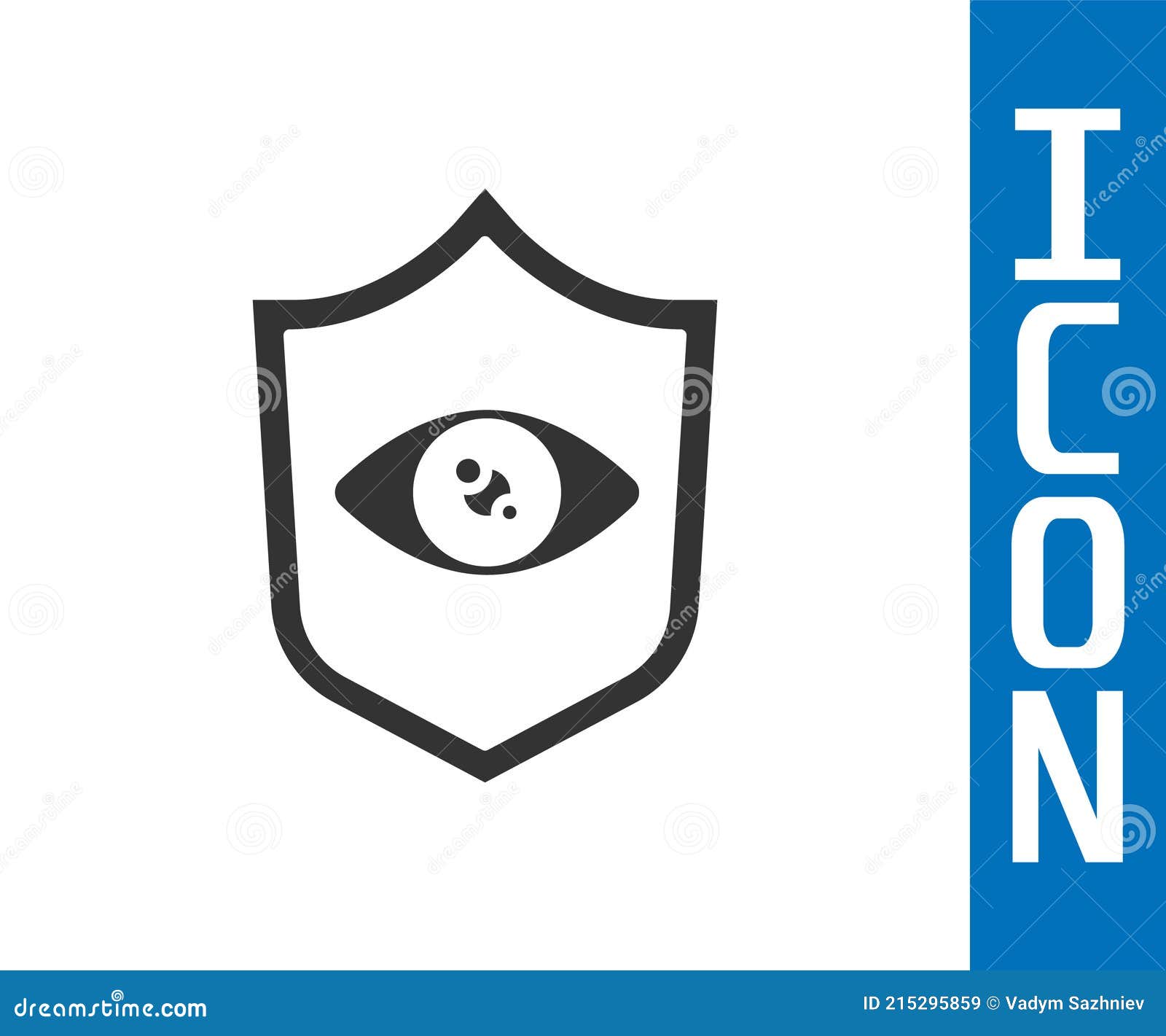 Grey Shield Eye Scan Icon Isolated on White Background. Scanning Eye ...