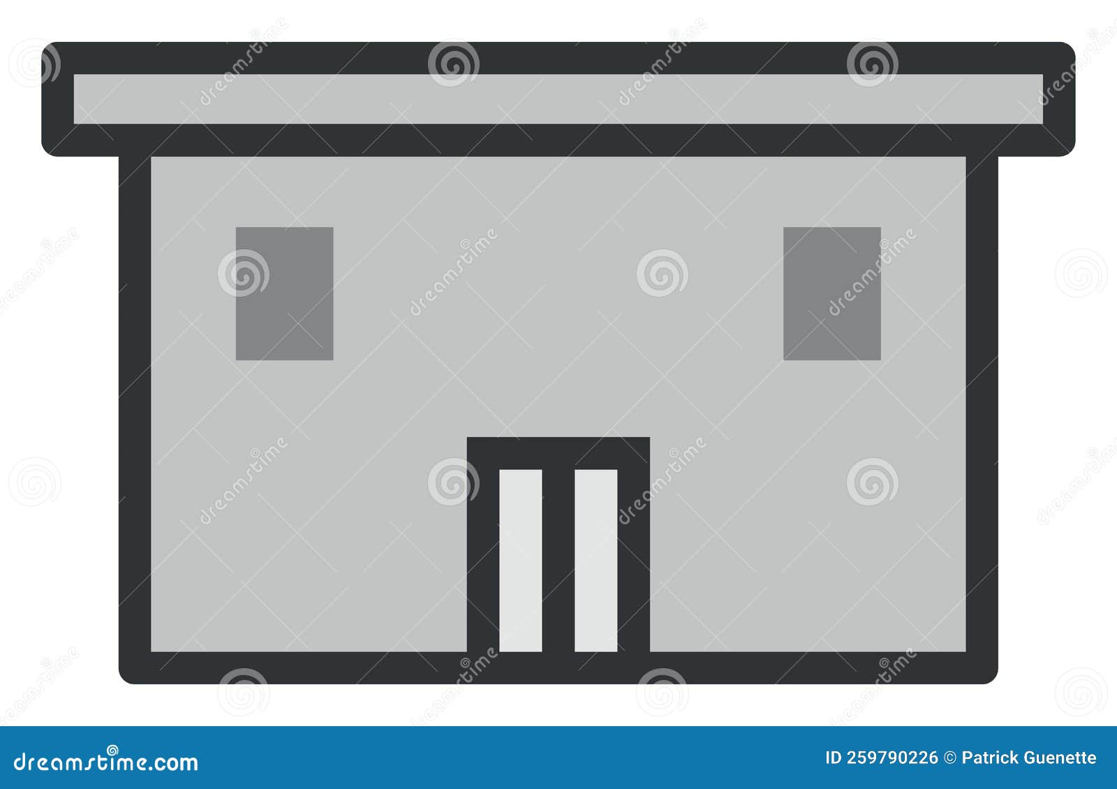 Grey shop building, icon stock vector. Illustration of icon - 259790226