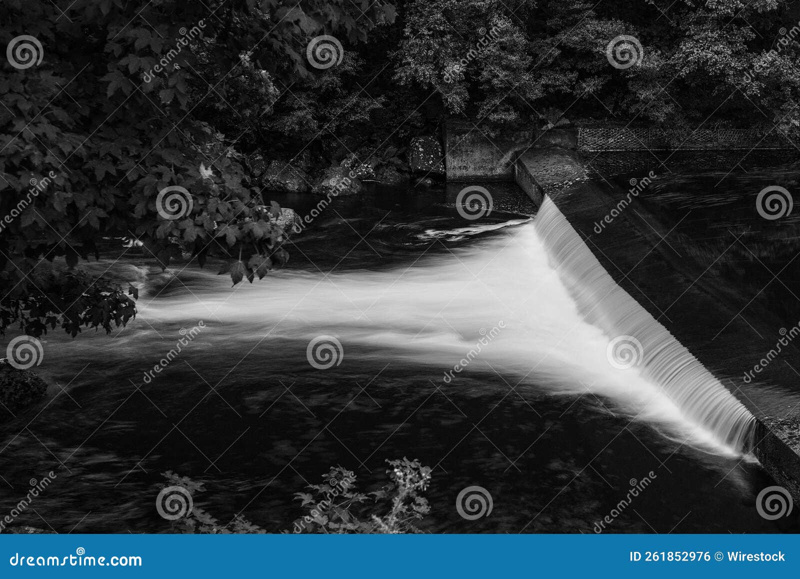 Grey Shot of a Beautiful Waterfall in a Forest for Cool Background ...