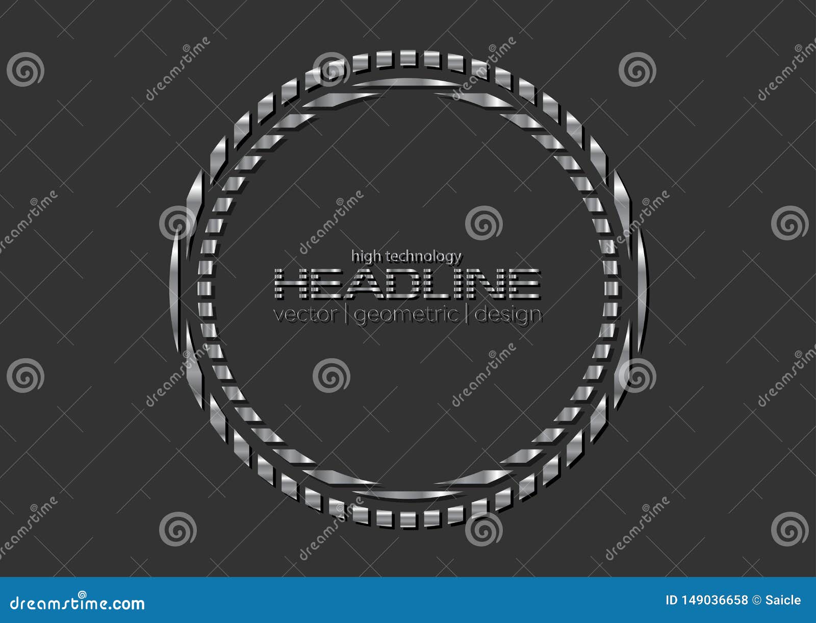 Grey Silver Metallic Circle Logo Background Stock Vector - Illustration ...