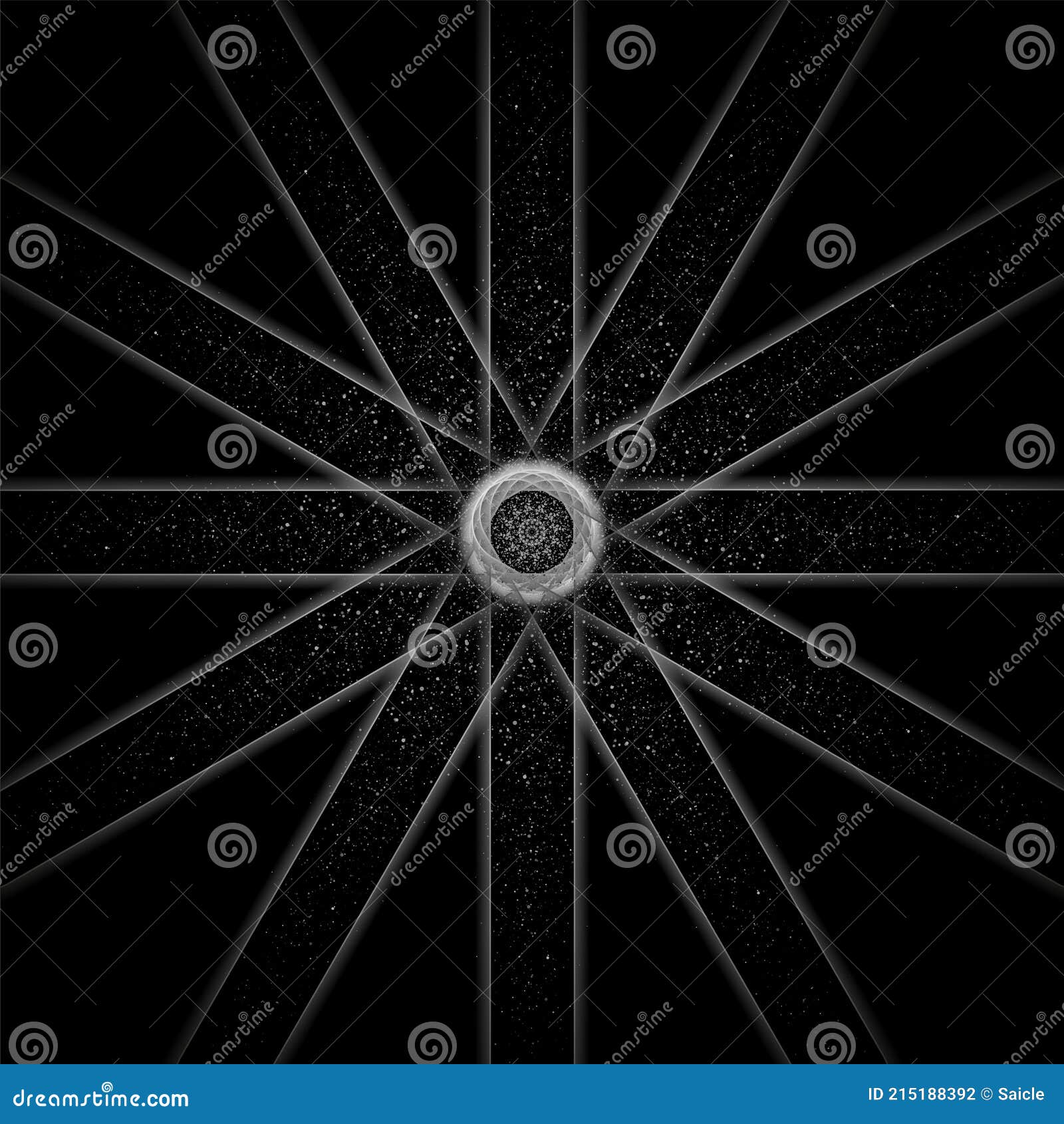 Grey Silver Starry Rays with Sparkling Particles Abstract Background ...