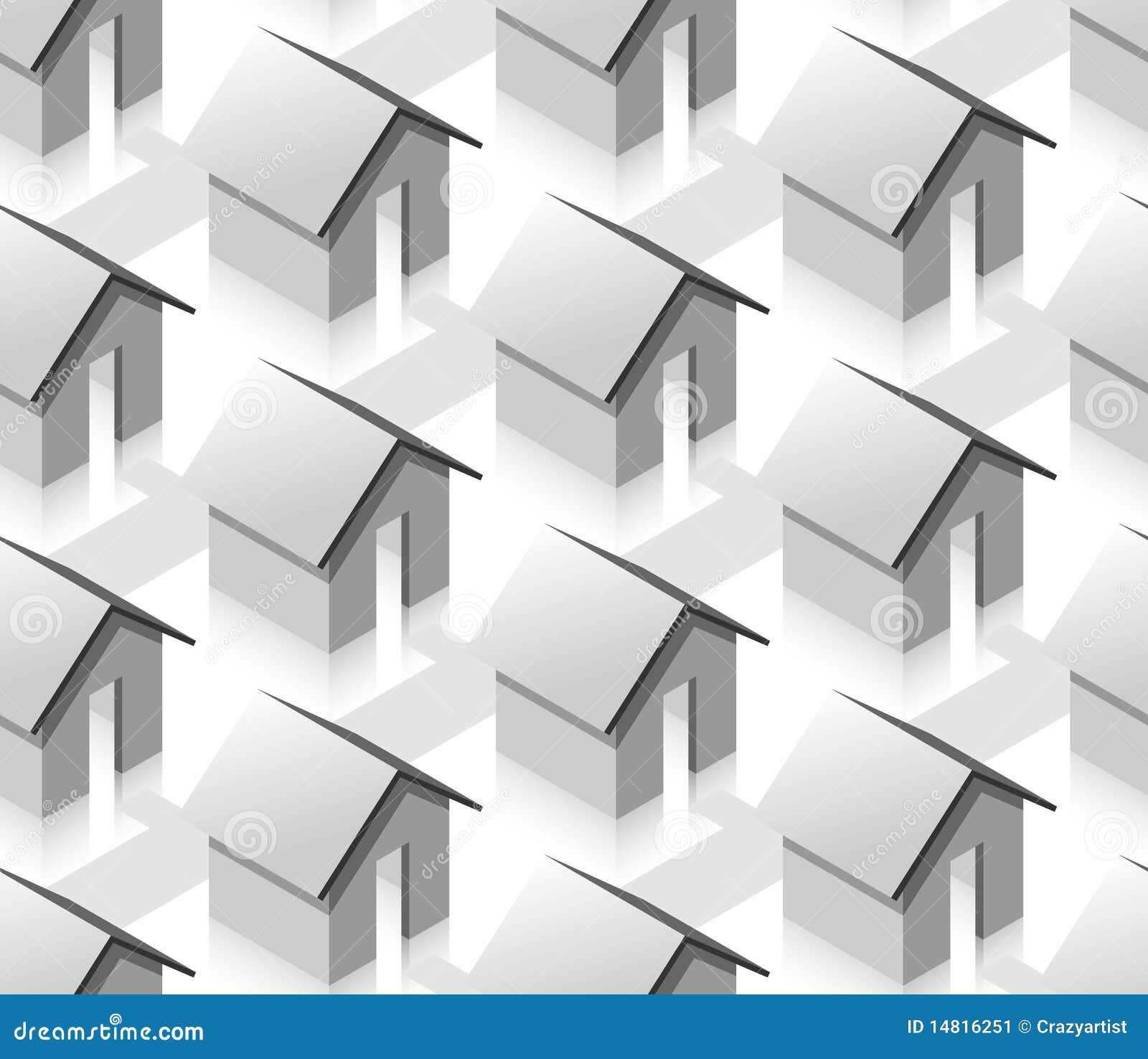 Grey Small Isometric Houses Seamless Pattern Stock Vector ...