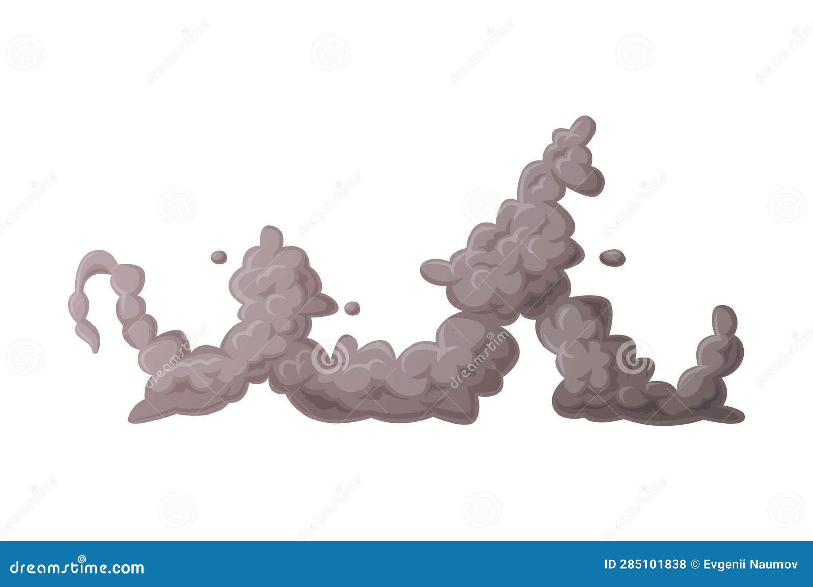 Grey Smoke Cloud and Dust Explosion Puff Vector Illustration Stock ...