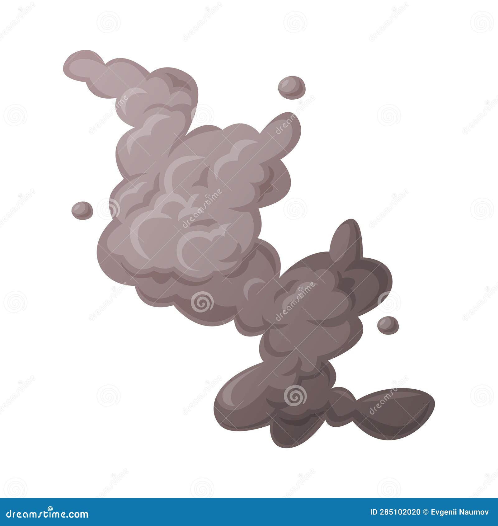 Grey Smoke Cloud and Dust Explosion Puff Vector Illustration Stock ...