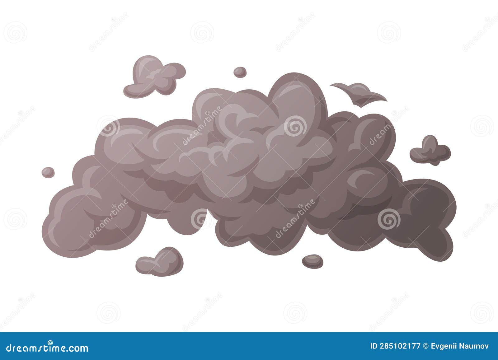 Grey Smoke Cloud and Dust Explosion Puff Vector Illustration Stock ...