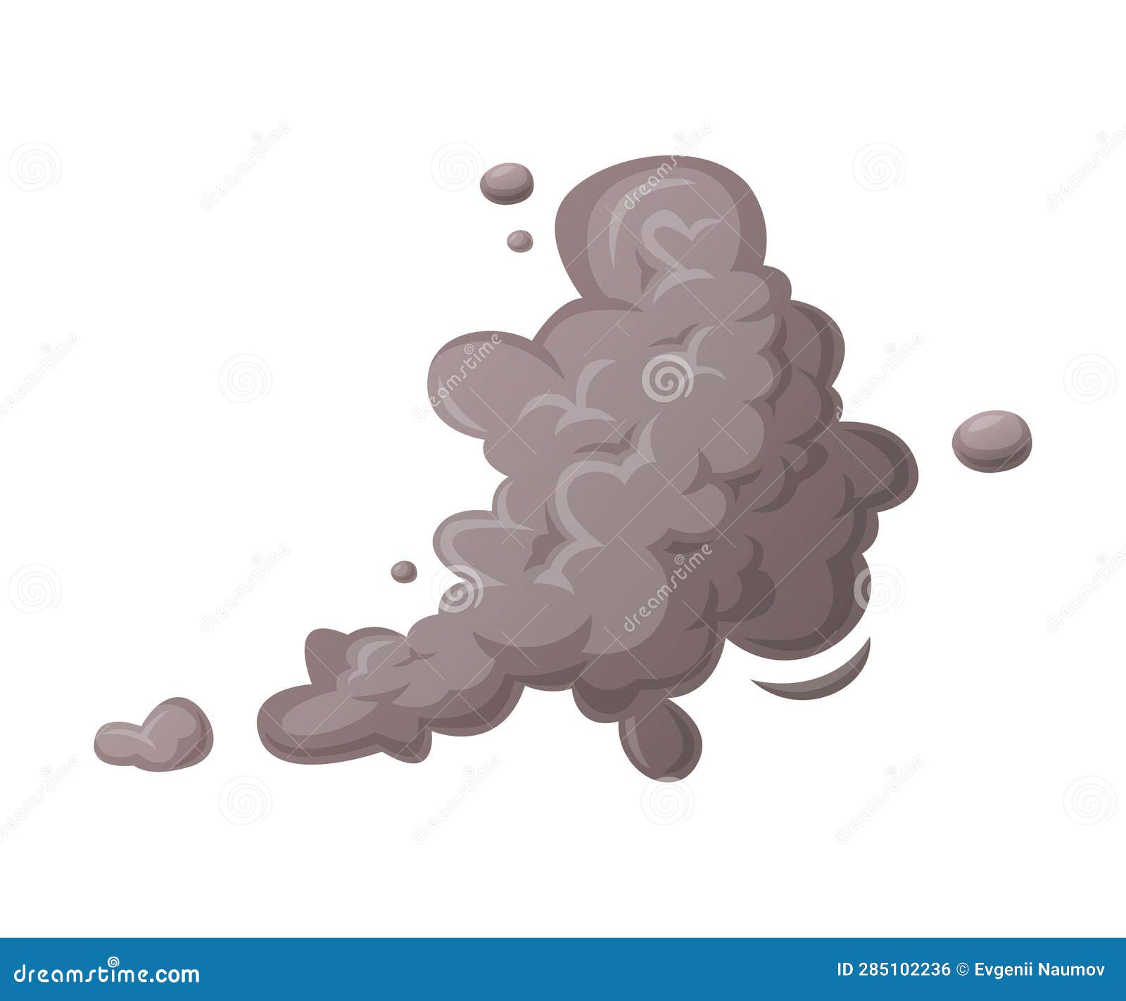 Grey Smoke Cloud and Dust Explosion Puff Vector Illustration Stock ...