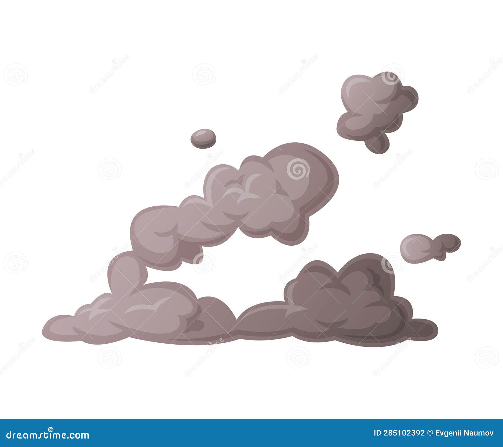 Grey Smoke Cloud and Dust Explosion Puff Vector Illustration Stock ...