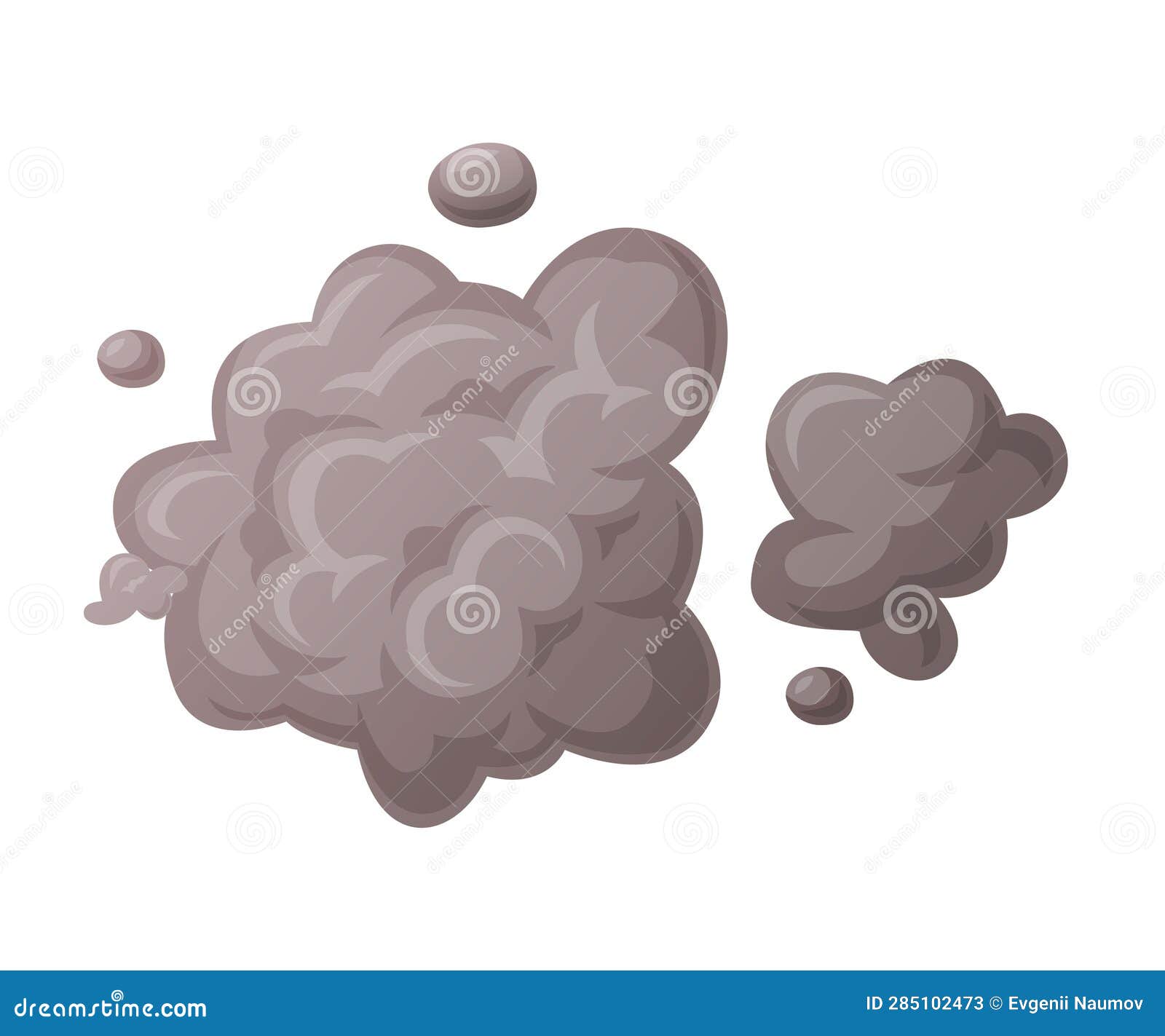 Grey Smoke Cloud and Dust Explosion Puff Vector Illustration Stock ...