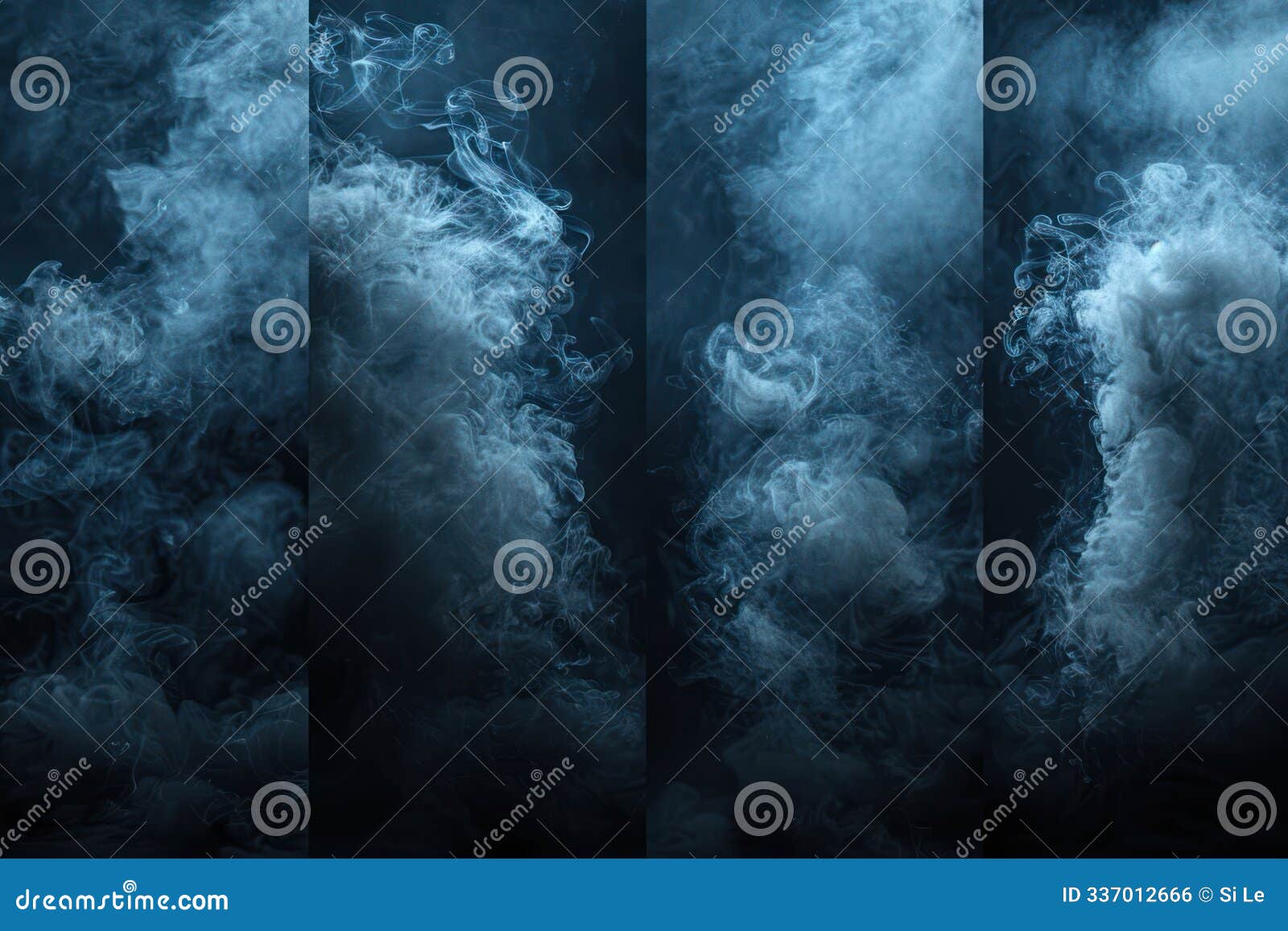 Grey Smoke Collage on Black Background - Abstract Image Stock ...