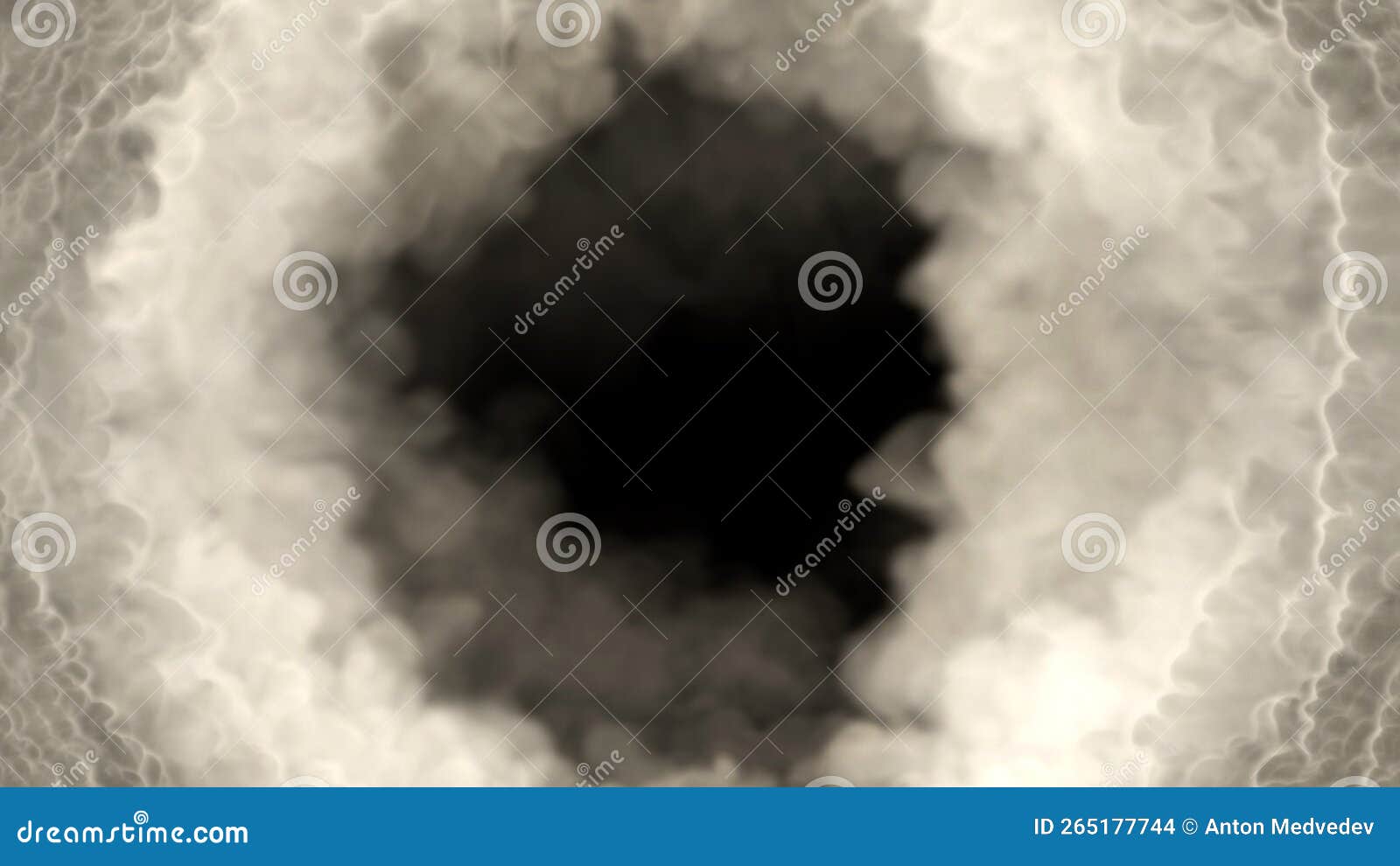 Grey Smoke Frame Like Tunnel in Clouds, Isolated - Object 3D Rendering ...