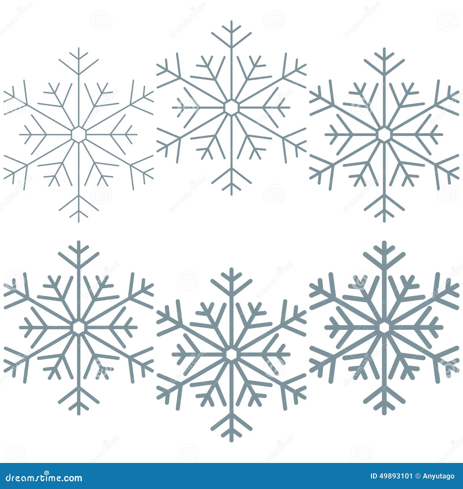 Grey snowflakes. stock vector. Illustration of nature - 49893101
