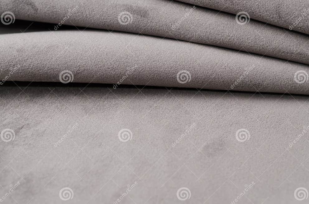 Grey Soft Velour Fabrics. Fabric Texture Background. Stock Photo ...