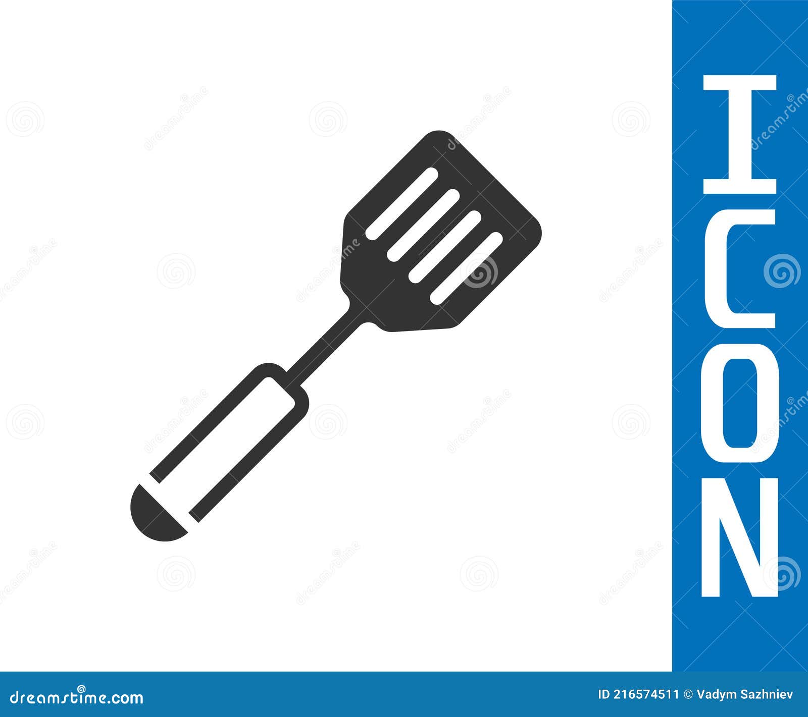 Grey Spatula Icon Isolated on White Background. Kitchen Spatula Icon ...