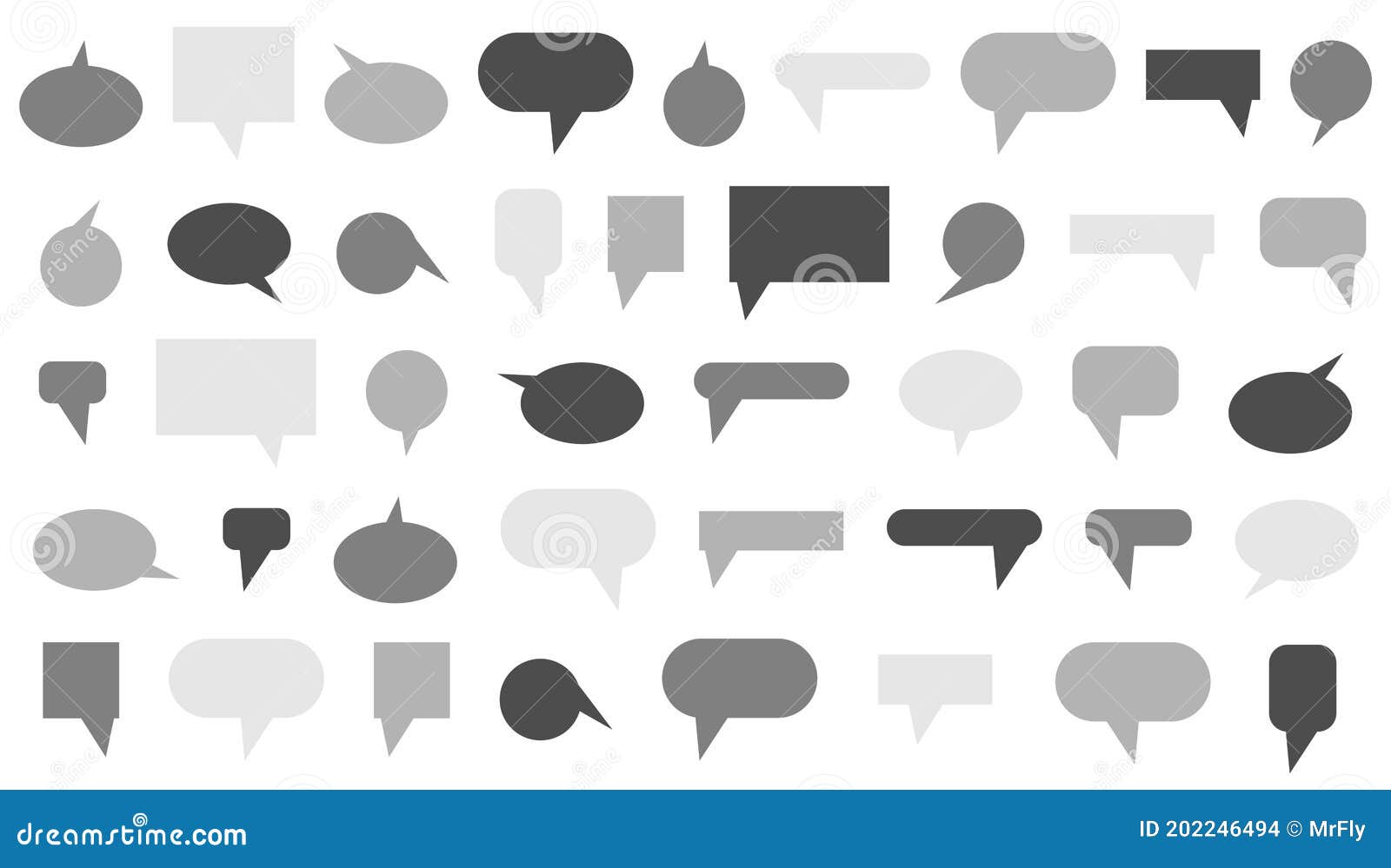Grey Speech Box Set, Vector Illustration Stock Vector - Illustration of ...