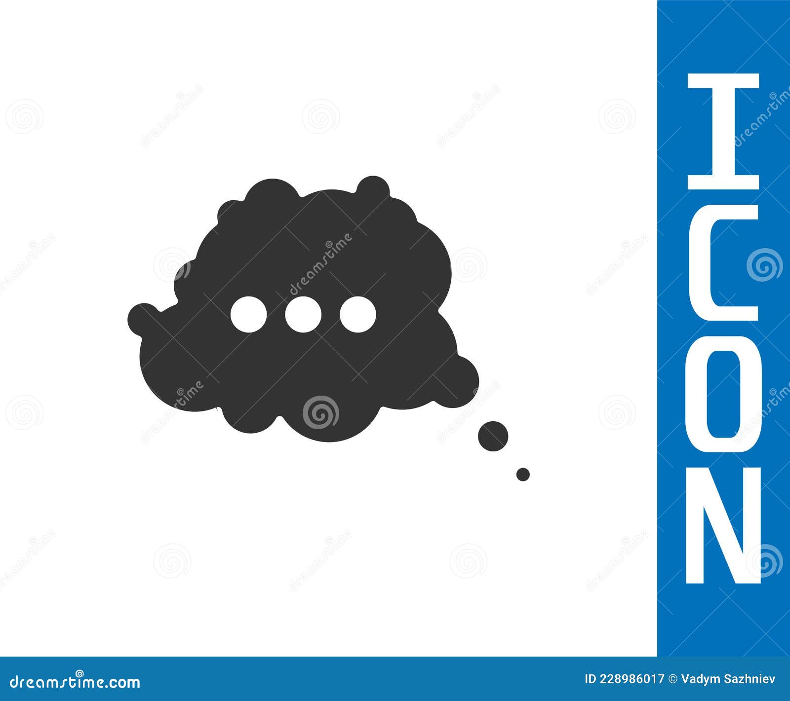 Grey Speech Bubble Chat Icon Isolated on White Background. Message Icon ...