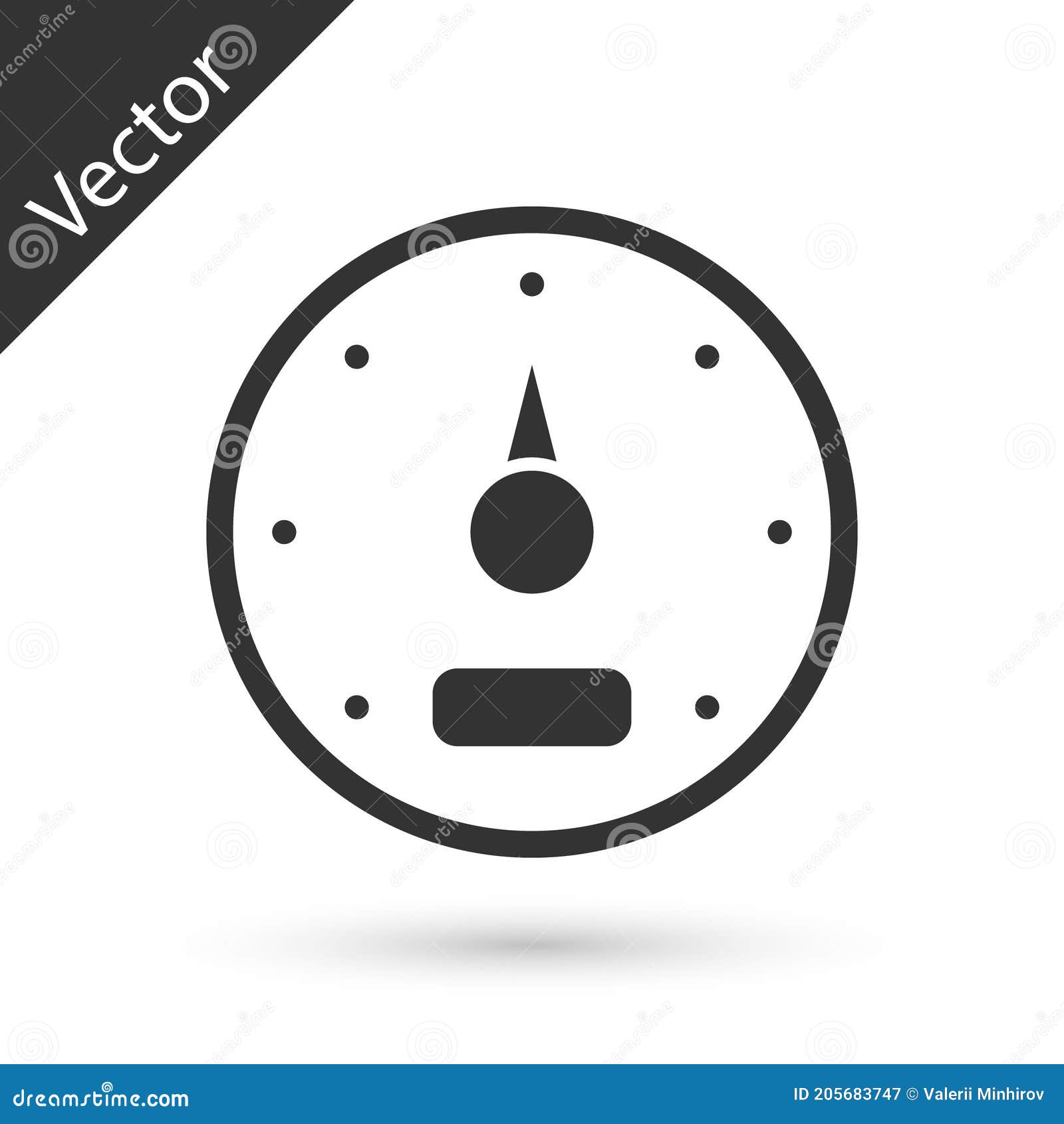 Grey Speedometer Icon Isolated on White Background. Vector Stock Vector ...