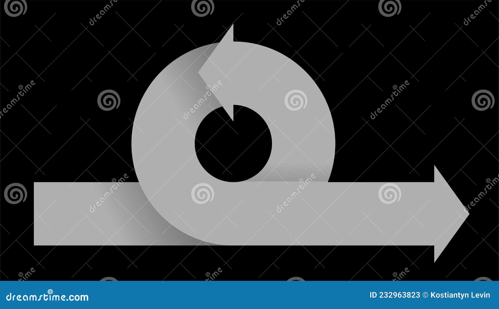 Grey Spiral Twisted Arrow Icon. Process Flow Scheme. Concept Vector ...