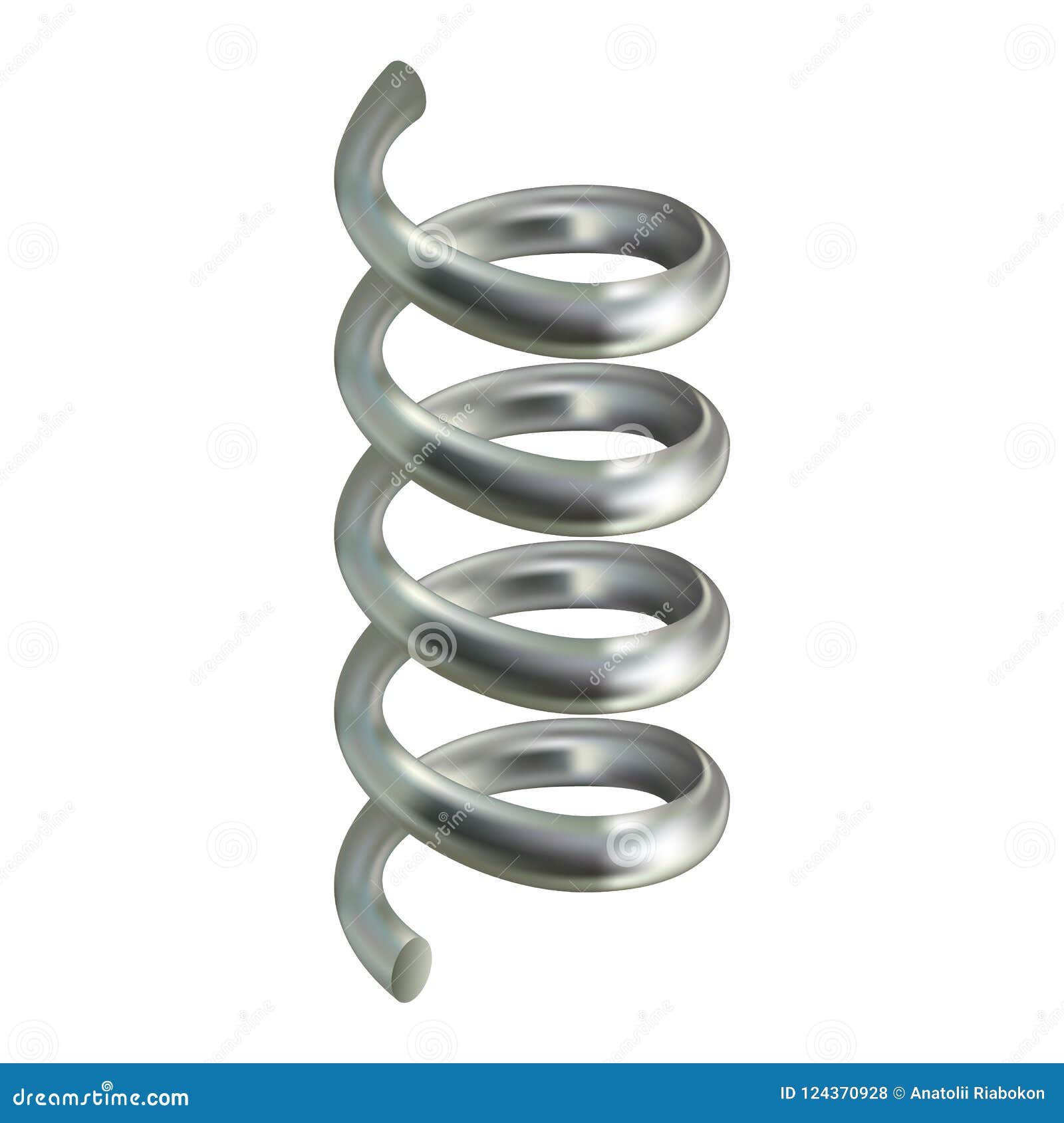 Grey Spring Cable Mockup, Realistic Style Stock Illustration ...