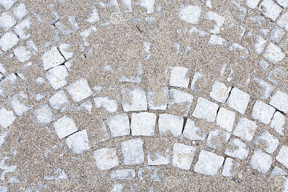 Grey Bricks on the Ground in Round Pattern Stock Image - Image of ...