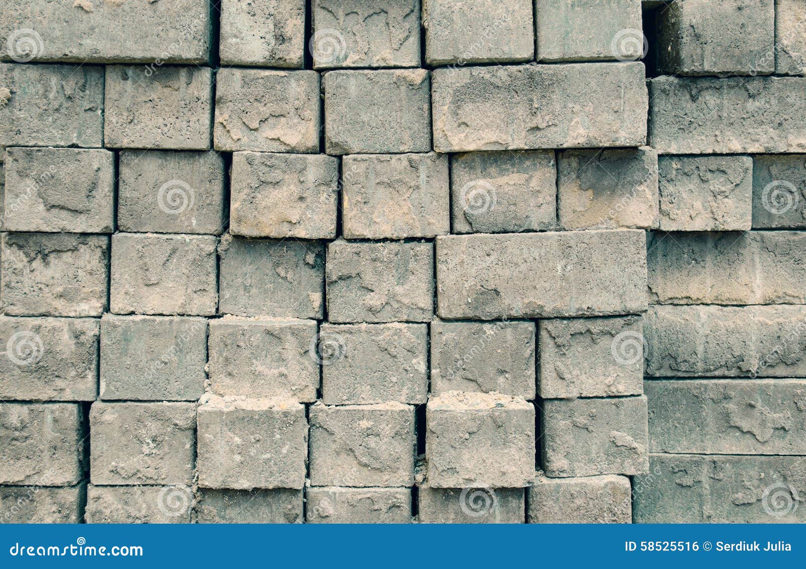 Grey Square Bricks Stacked in Rows Stock Photo - Image of blocks ...