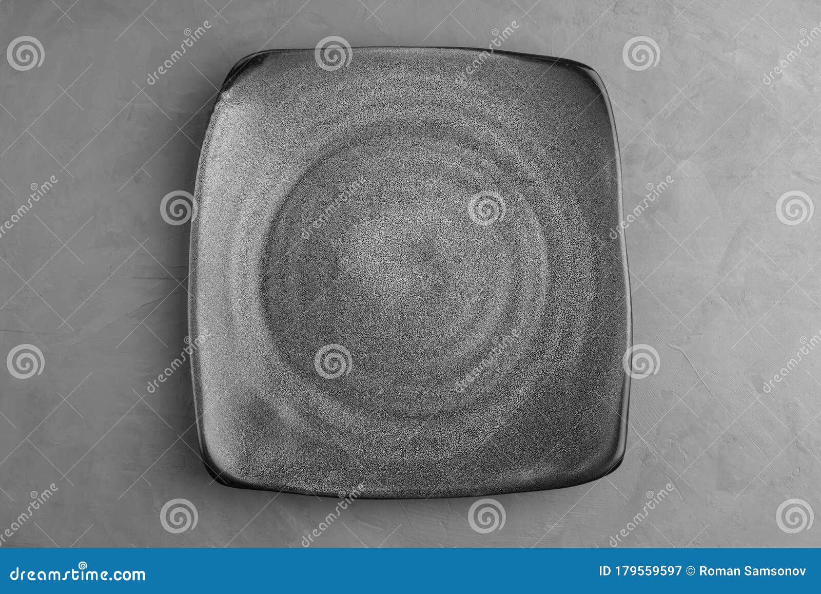 Grey Square Plate Under the Concrete for Placing Products. the View ...