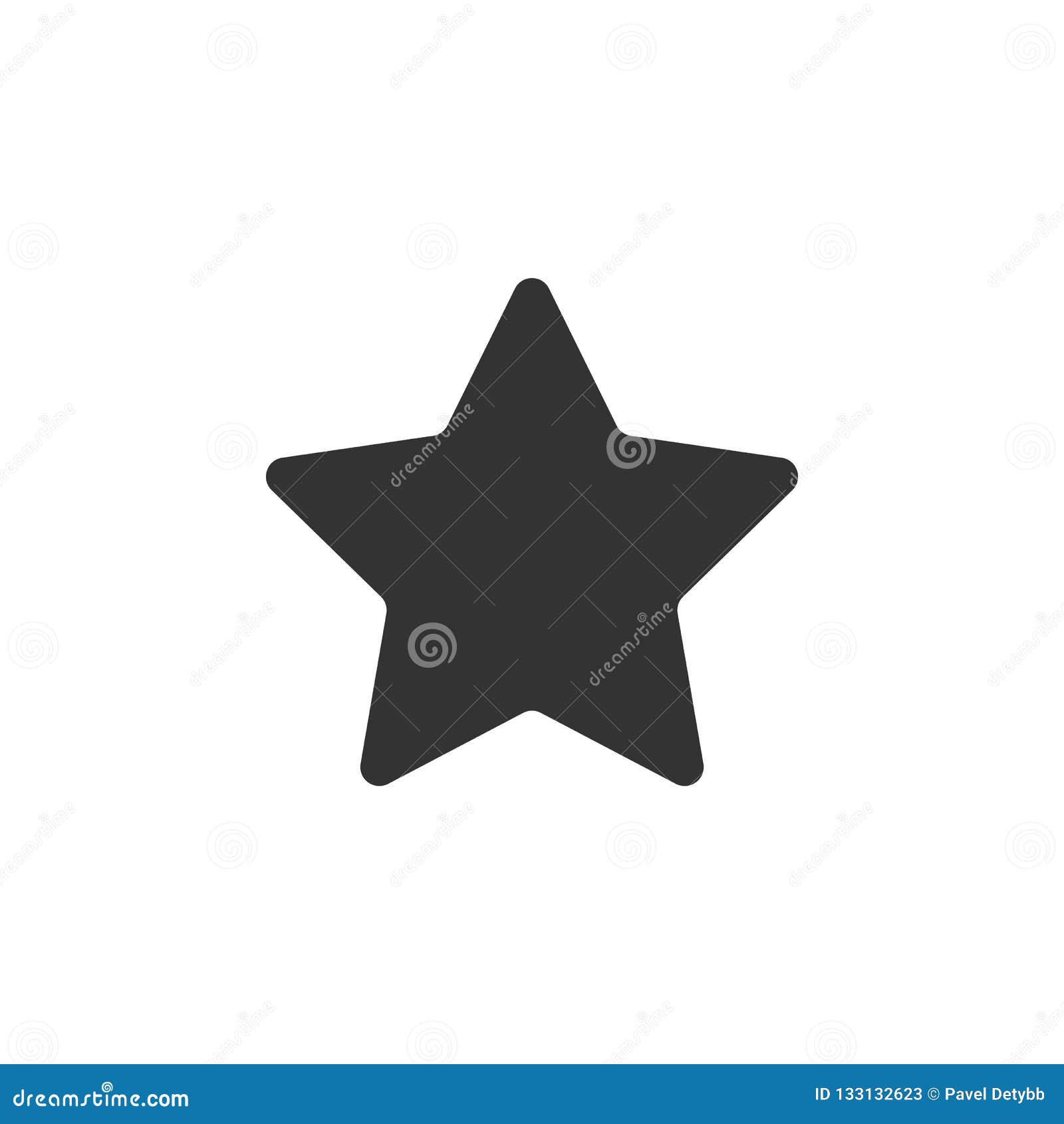 Grey Star Icon. Vector Illustrations. Flat Design Stock Illustration ...