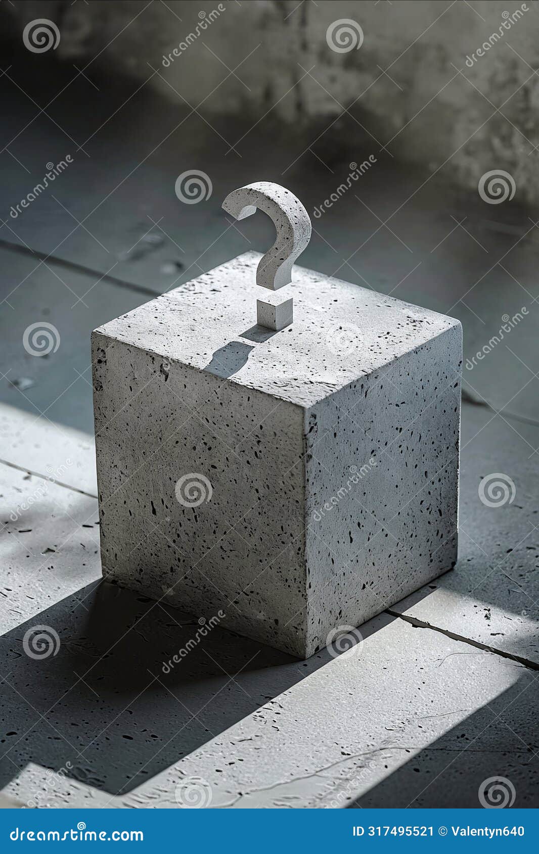 A Grey Stone Block with a Question Mark on Top. Generative AI Stock ...