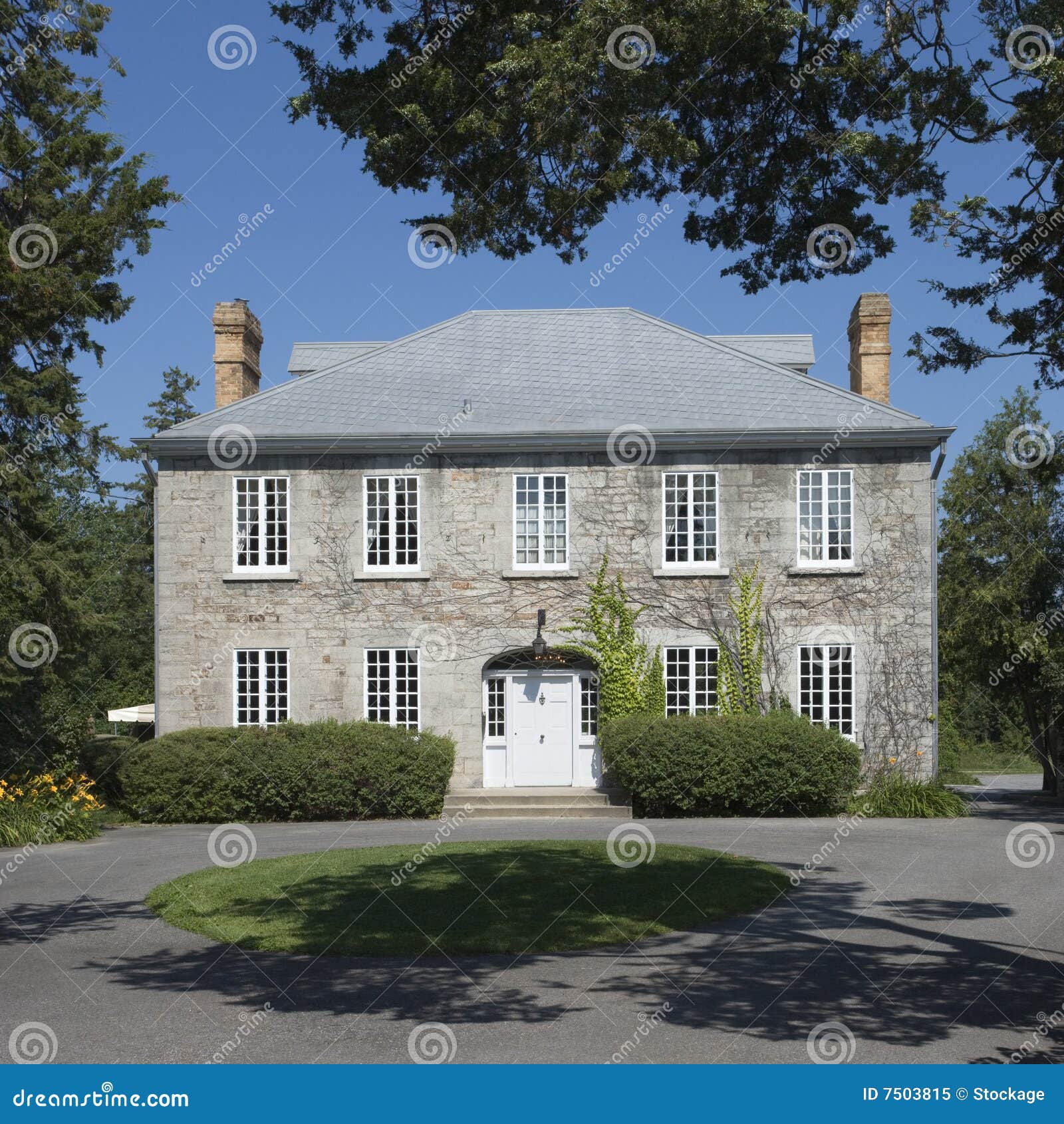 Grey stone Manor house stock image. Image of stone, driveway - 7503815
