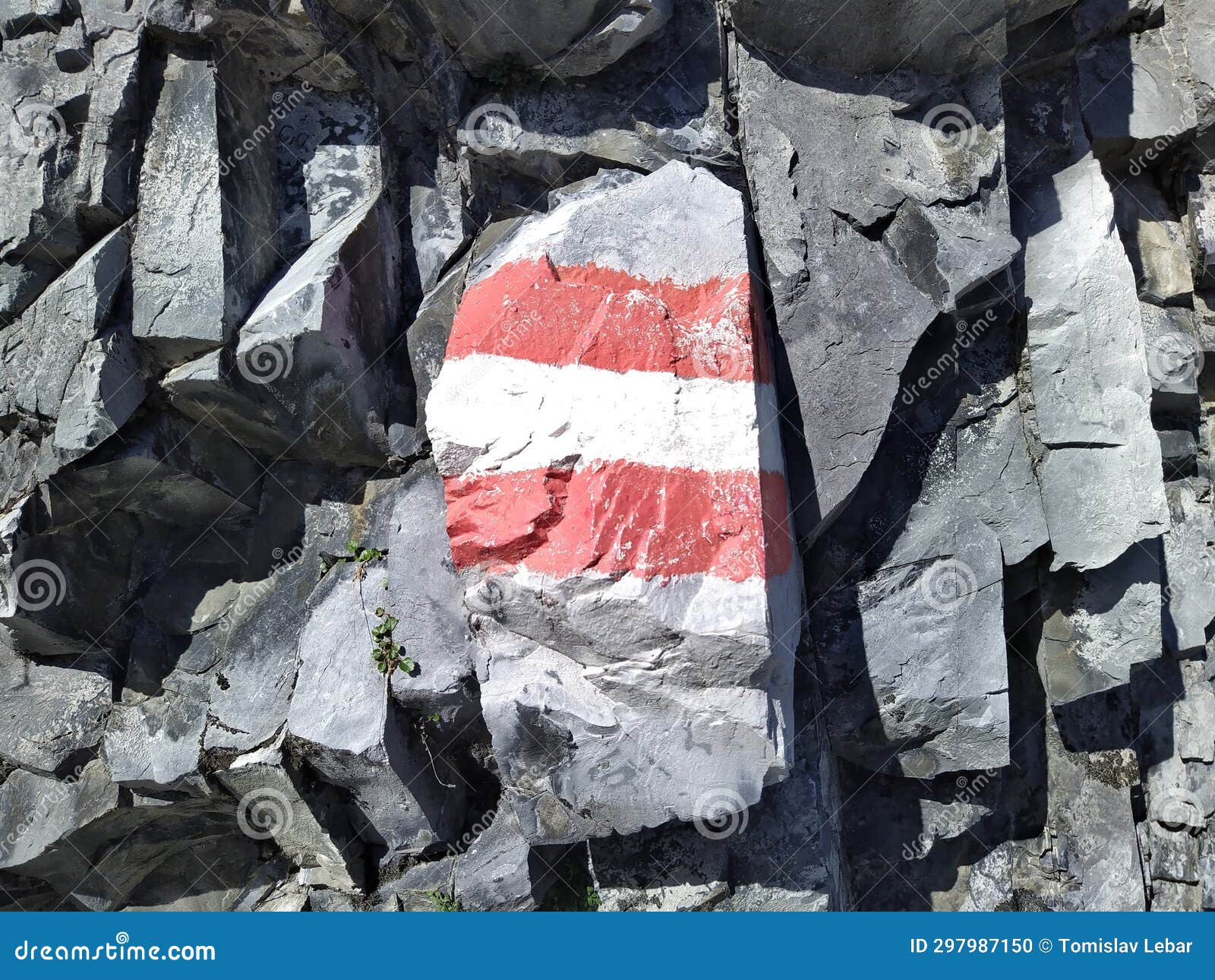 Grey Stone Pattern and Austrian Flag Stock Photo - Image of hiking ...