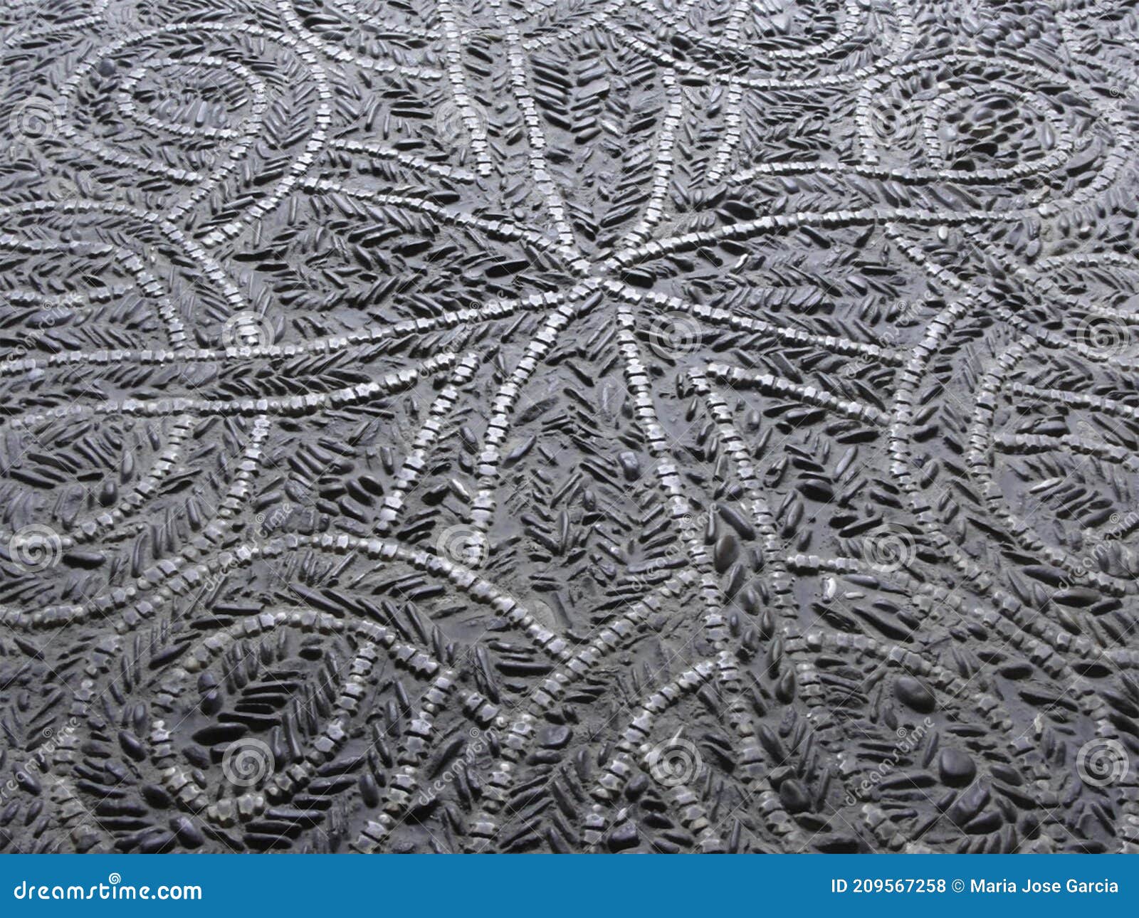 Grey Stone Pavement with Geometric Shapes in Perspective. Stone ...