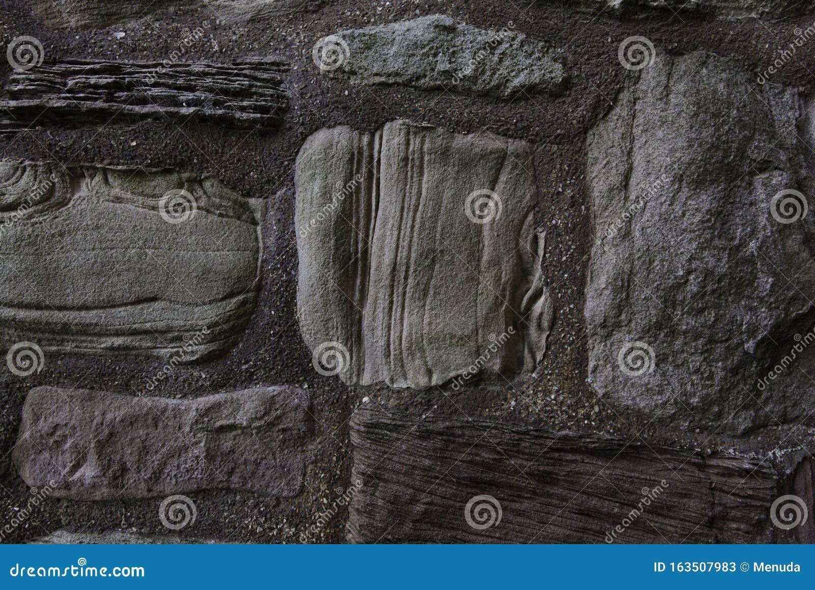 Irregular Shaped Stones in Wall Stock Image - Image of stability ...