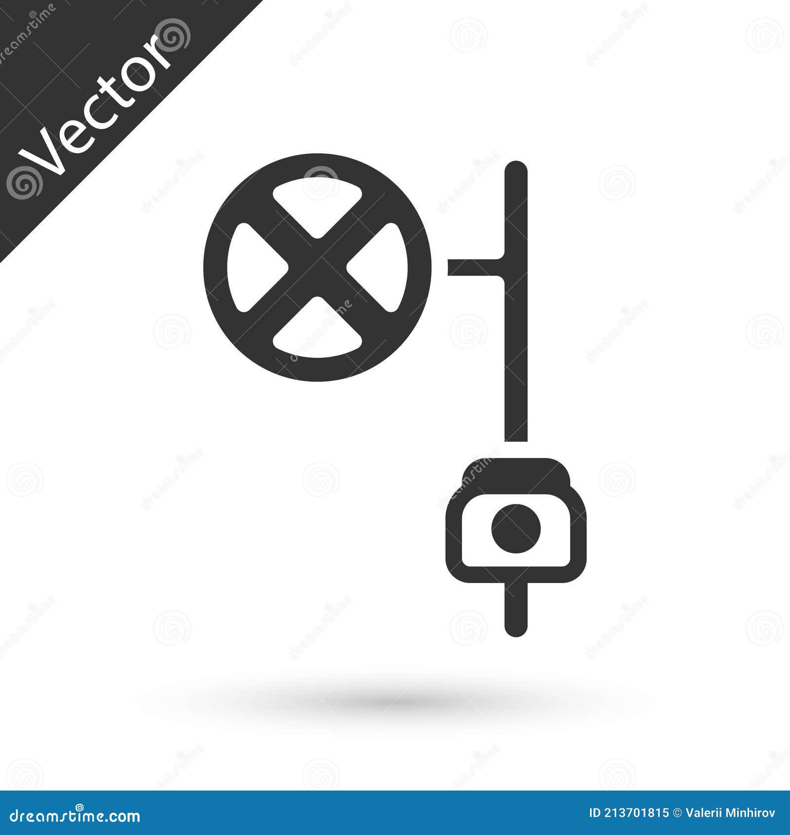 Grey Stop Sign with Camera Icon Isolated on White Background. Traffic ...