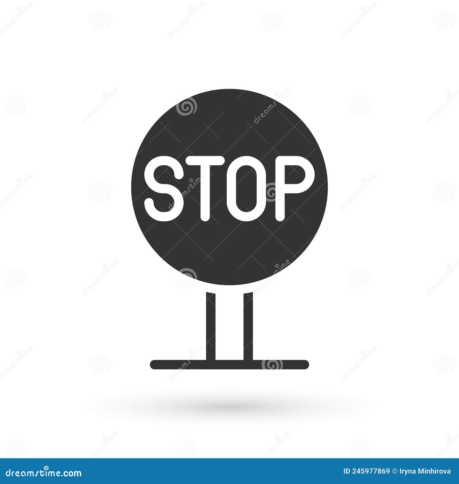 Grey Stop Sign Icon Isolated on White Background. Traffic Regulatory ...
