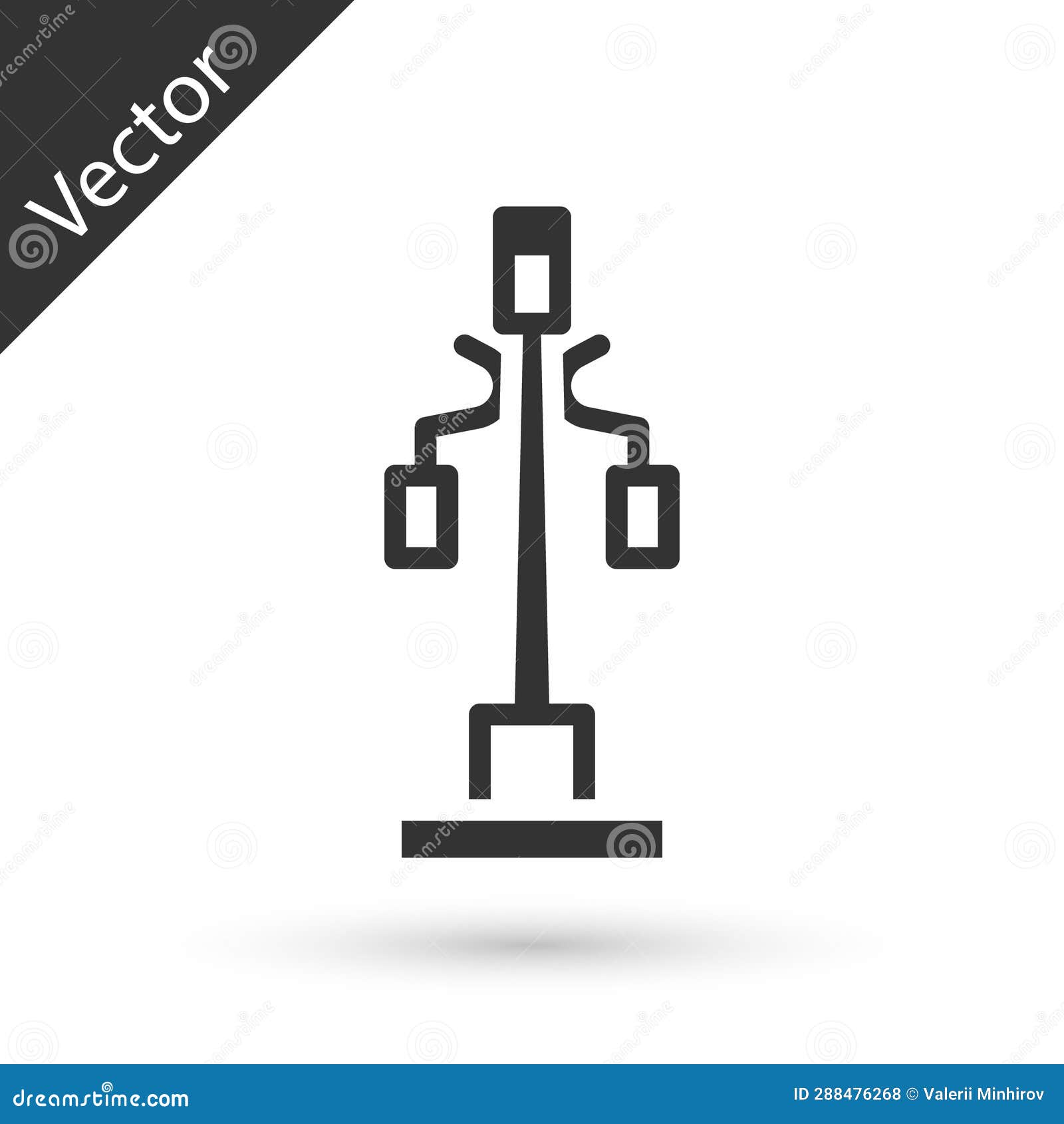 Grey Street Light System Icon Isolated on White Background. Vector ...