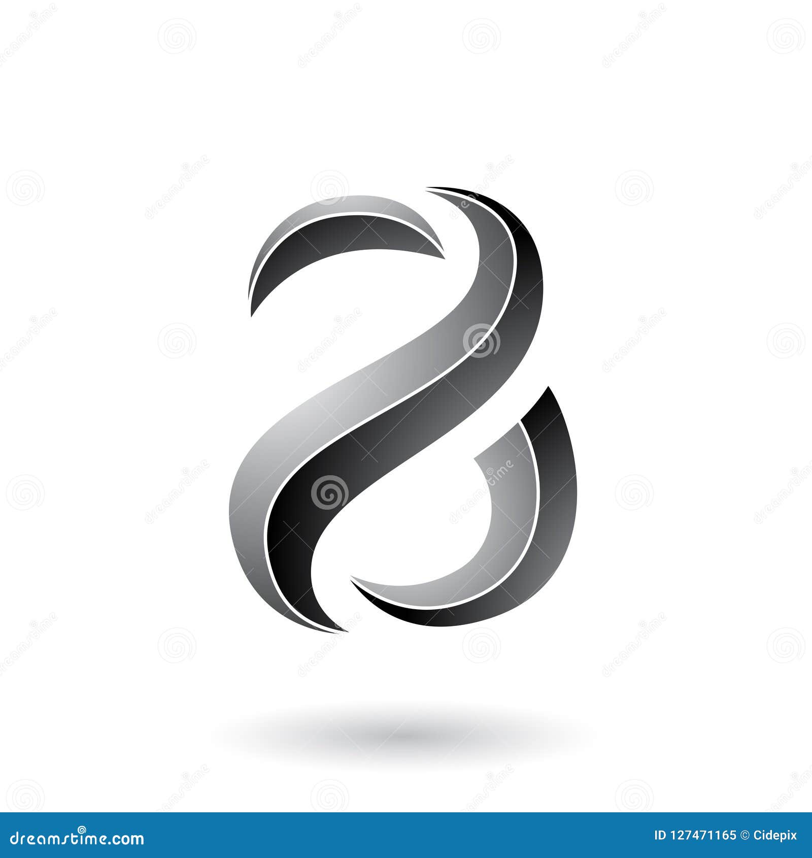 Grey Striped Snake Shaped Letter Un Ejemplo Del Vector Ilustración del ...