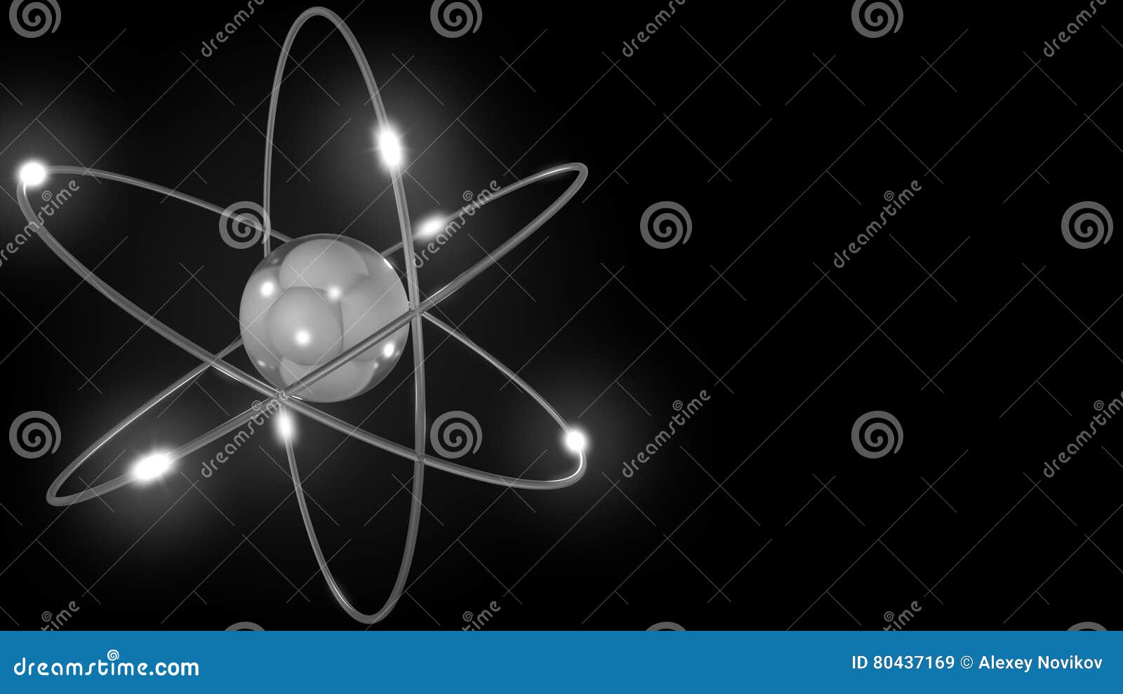Grey Stylized Atom And Electron Orbits. Scientific Background With Free ...