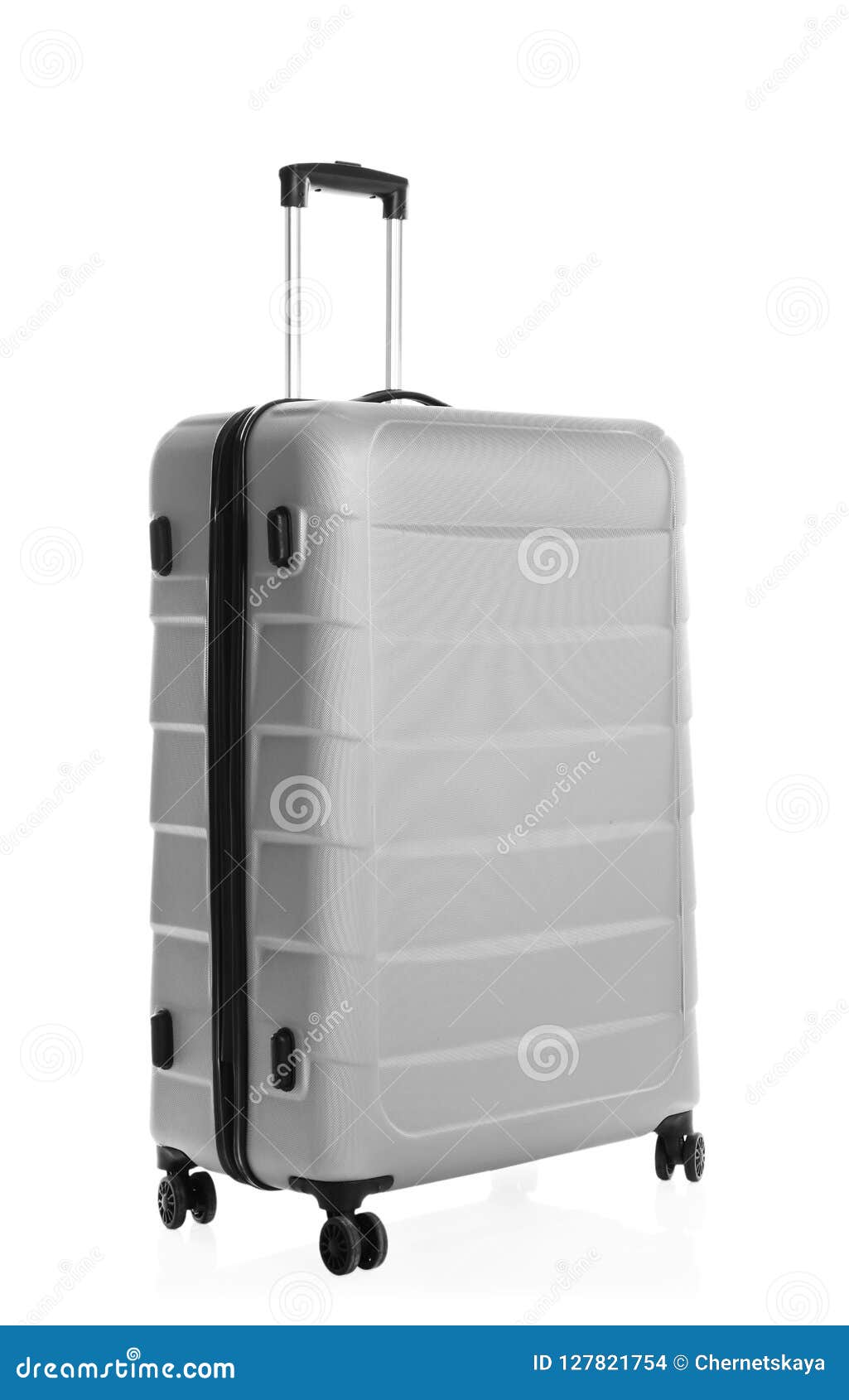 Grey Suitcase for Travelling Stock Photo - Image of tourism, ready ...