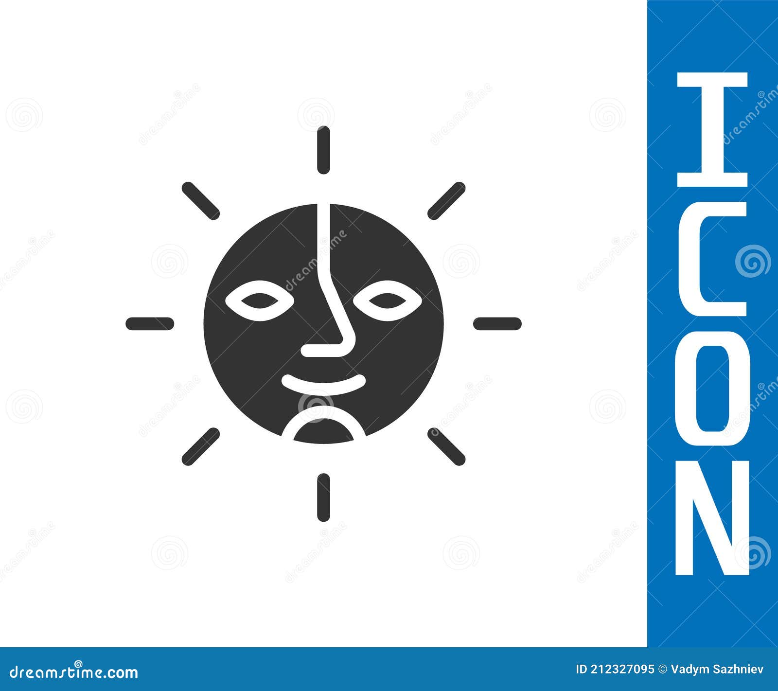 Grey Sun Icon Isolated on White Background. Vector Stock Vector ...