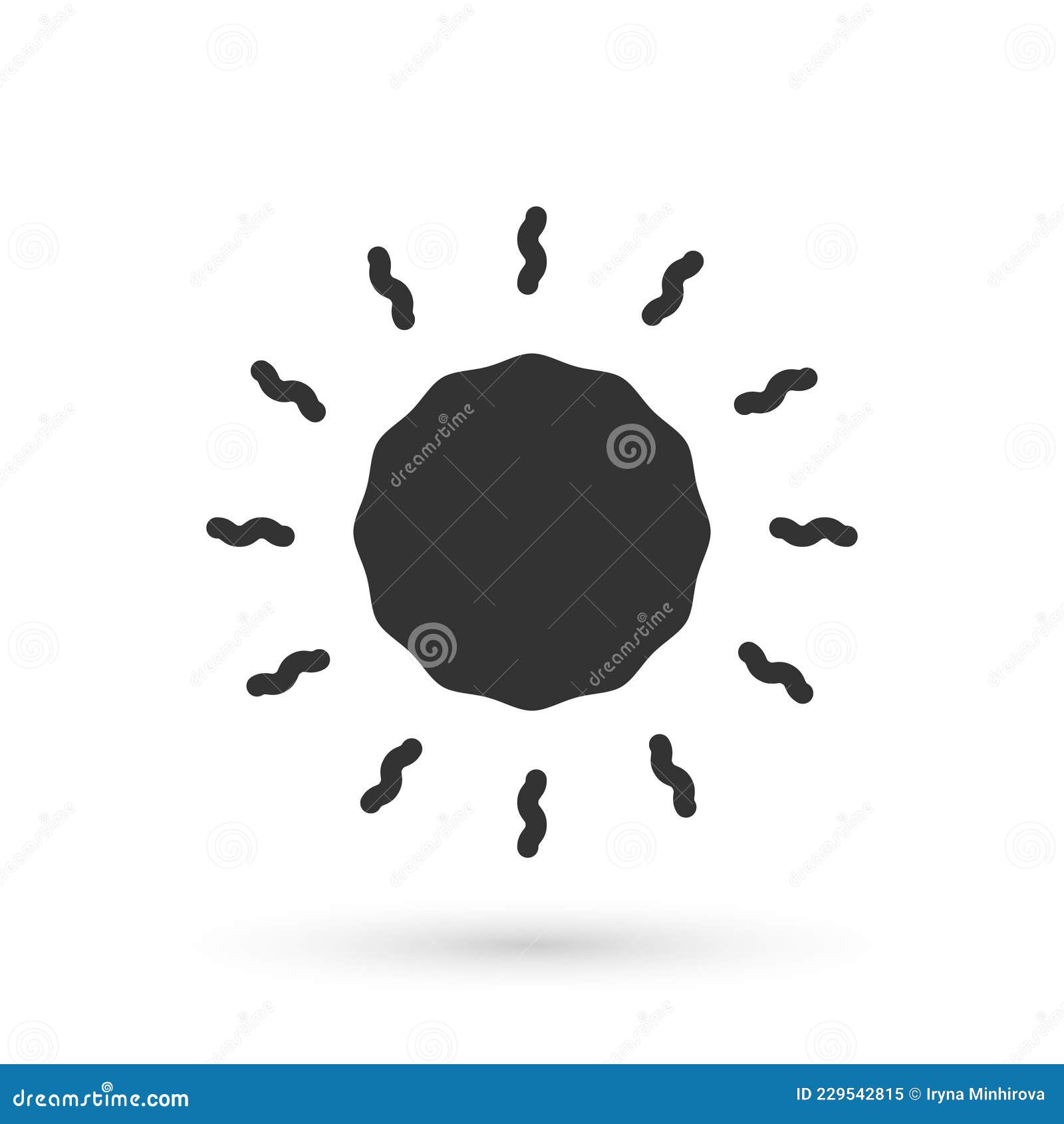 Grey Sun Icon Isolated on White Background. Vector Stock Vector ...