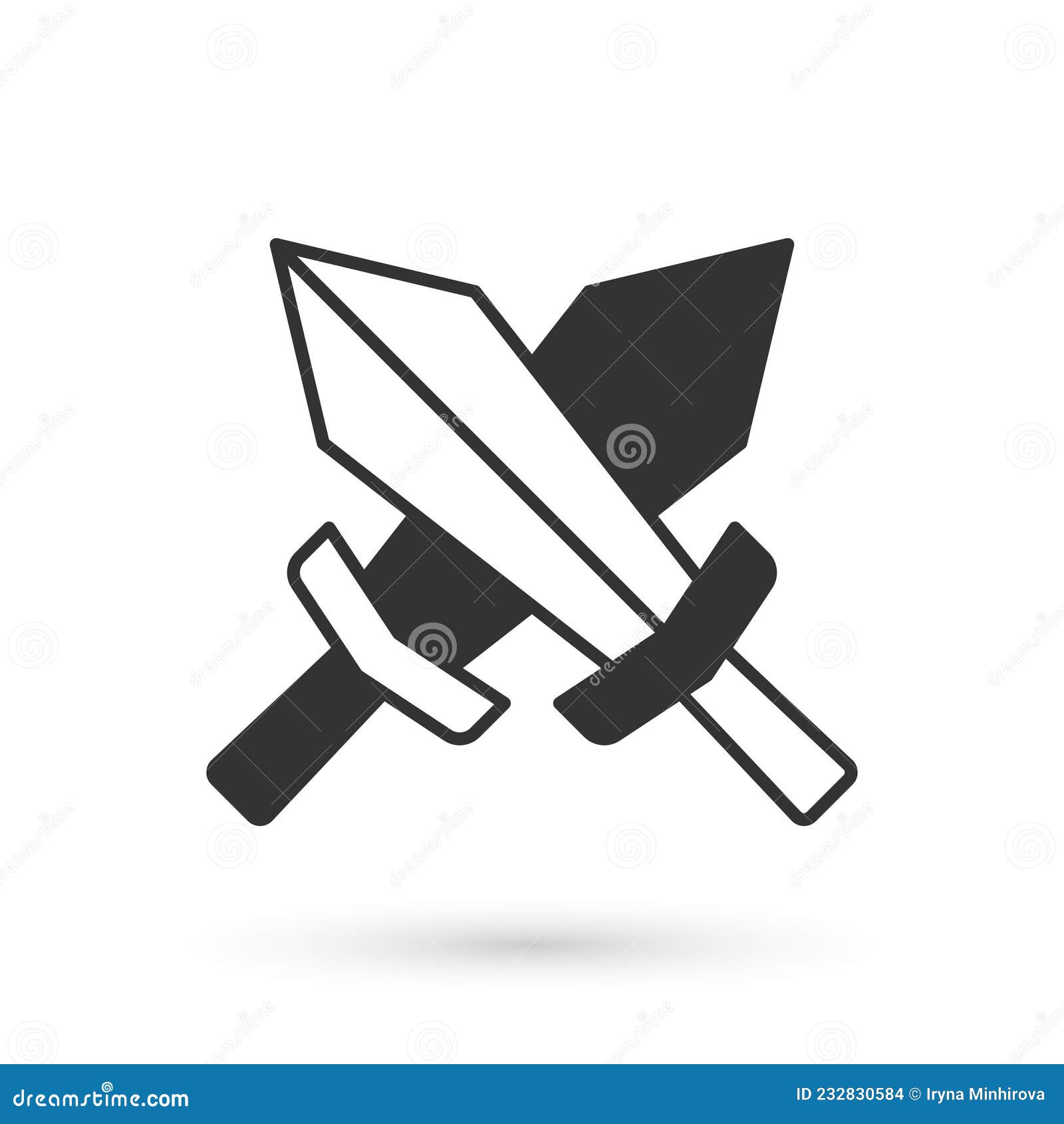 Grey Sword for Game Icon Isolated on White Background. Vector Stock ...