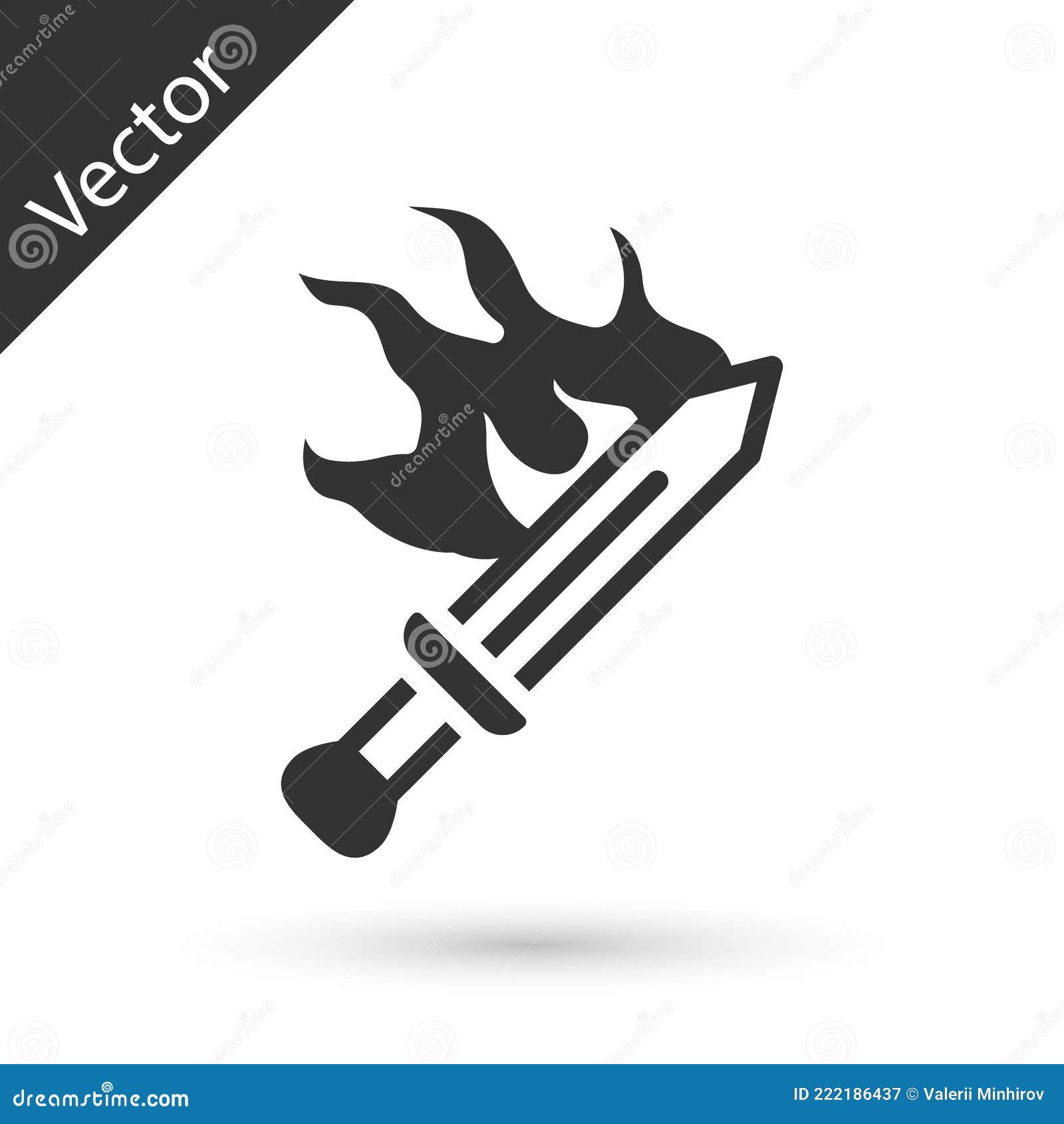 Grey Sword for Game Icon Isolated on White Background. Vector Stock ...