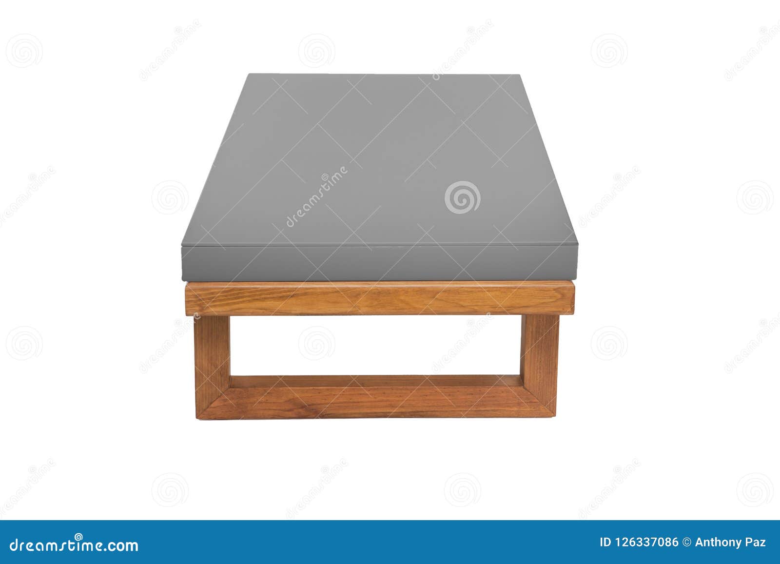 Grey Wooden Modern Table on White Background. Stock Photo - Image of ...