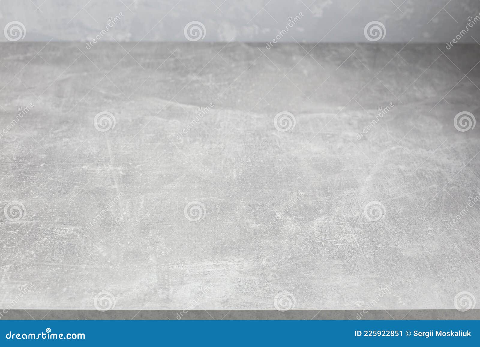 Grey Table Top and Wall Background Texture. Front View of Tabletop and ...