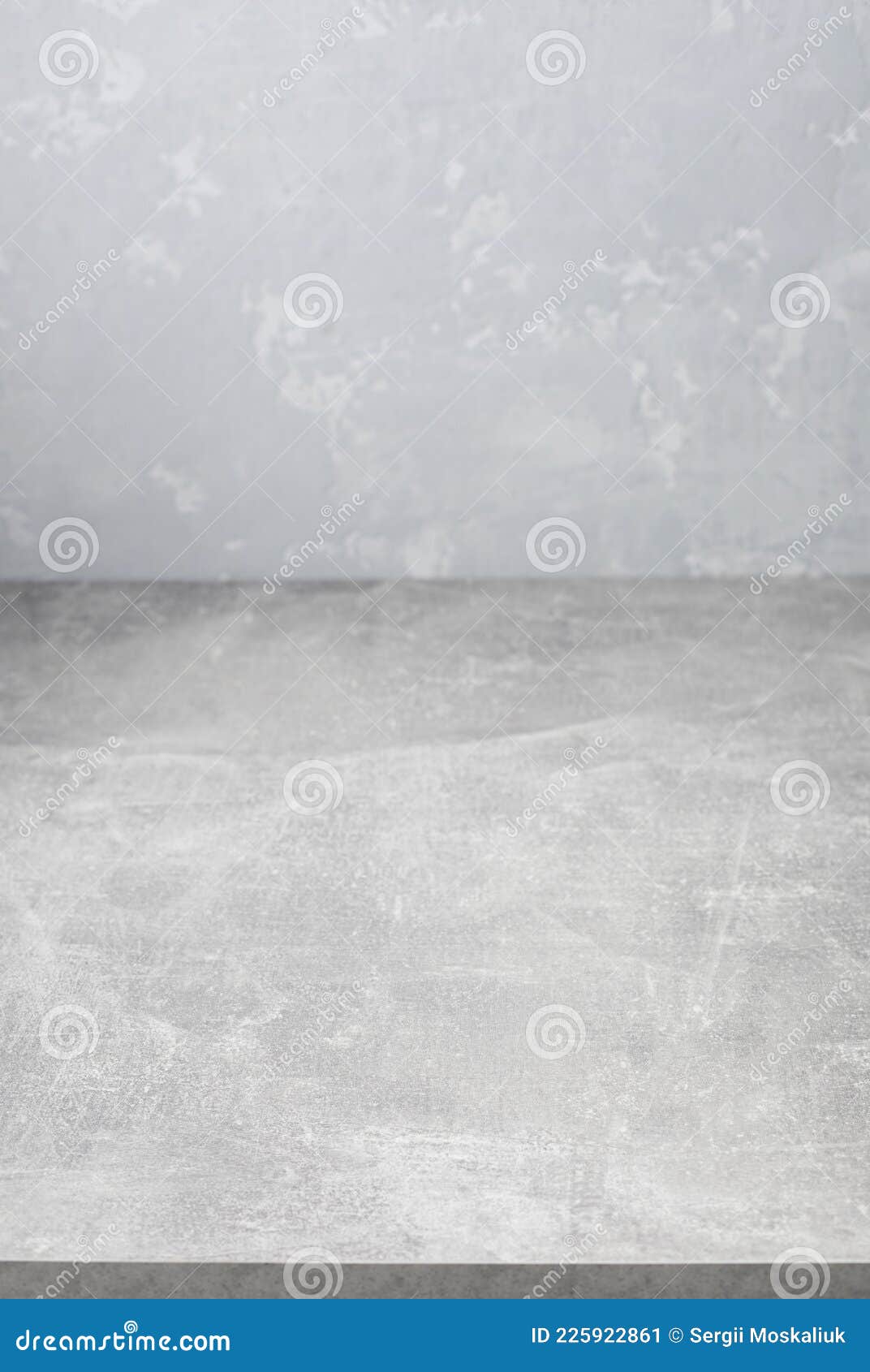 Grey Table Top and Wall Background Texture. Front View of Tabletop and ...